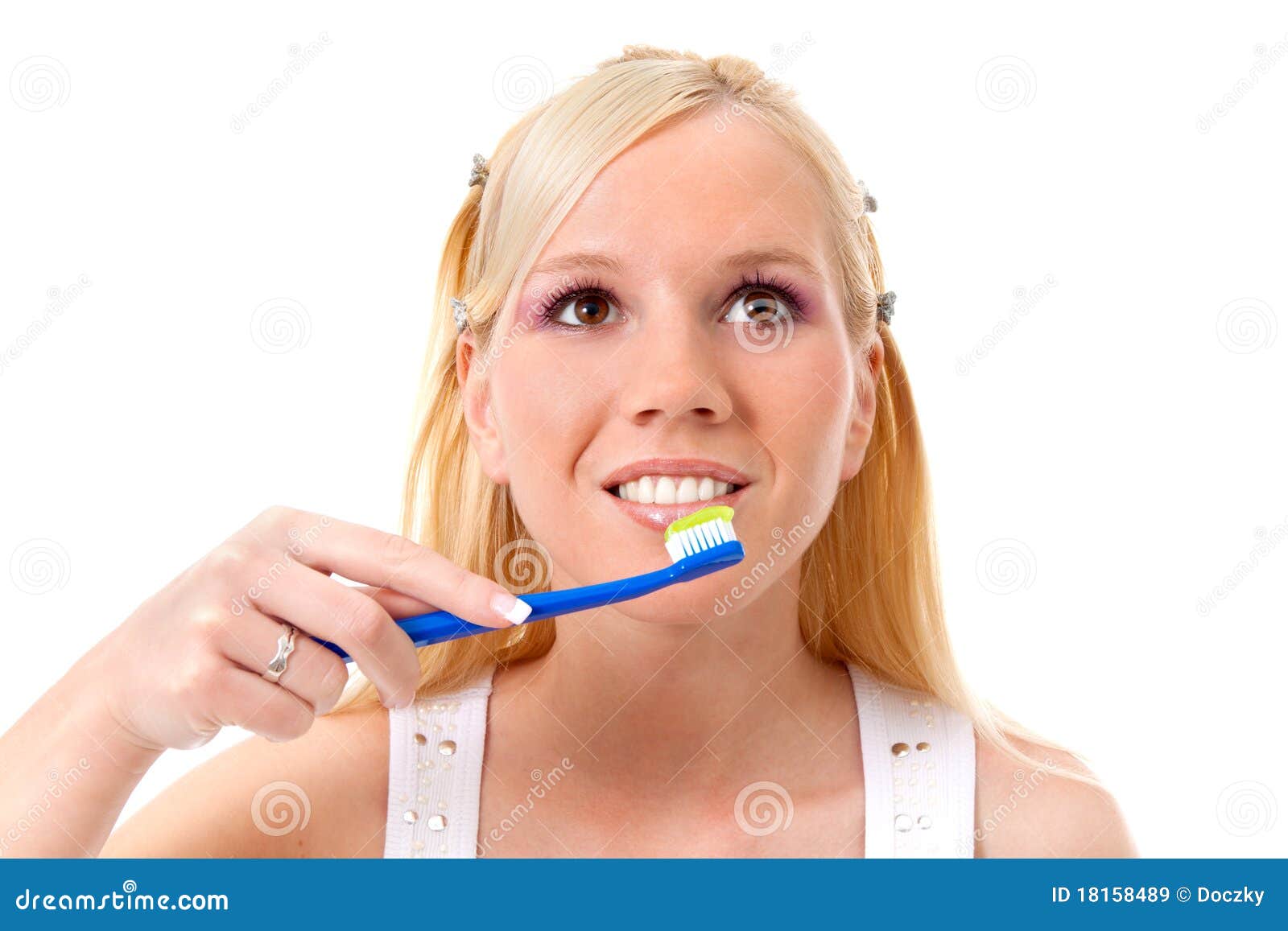 Brushing teeth stock image. Image of fresh, closeup, human - 18158489