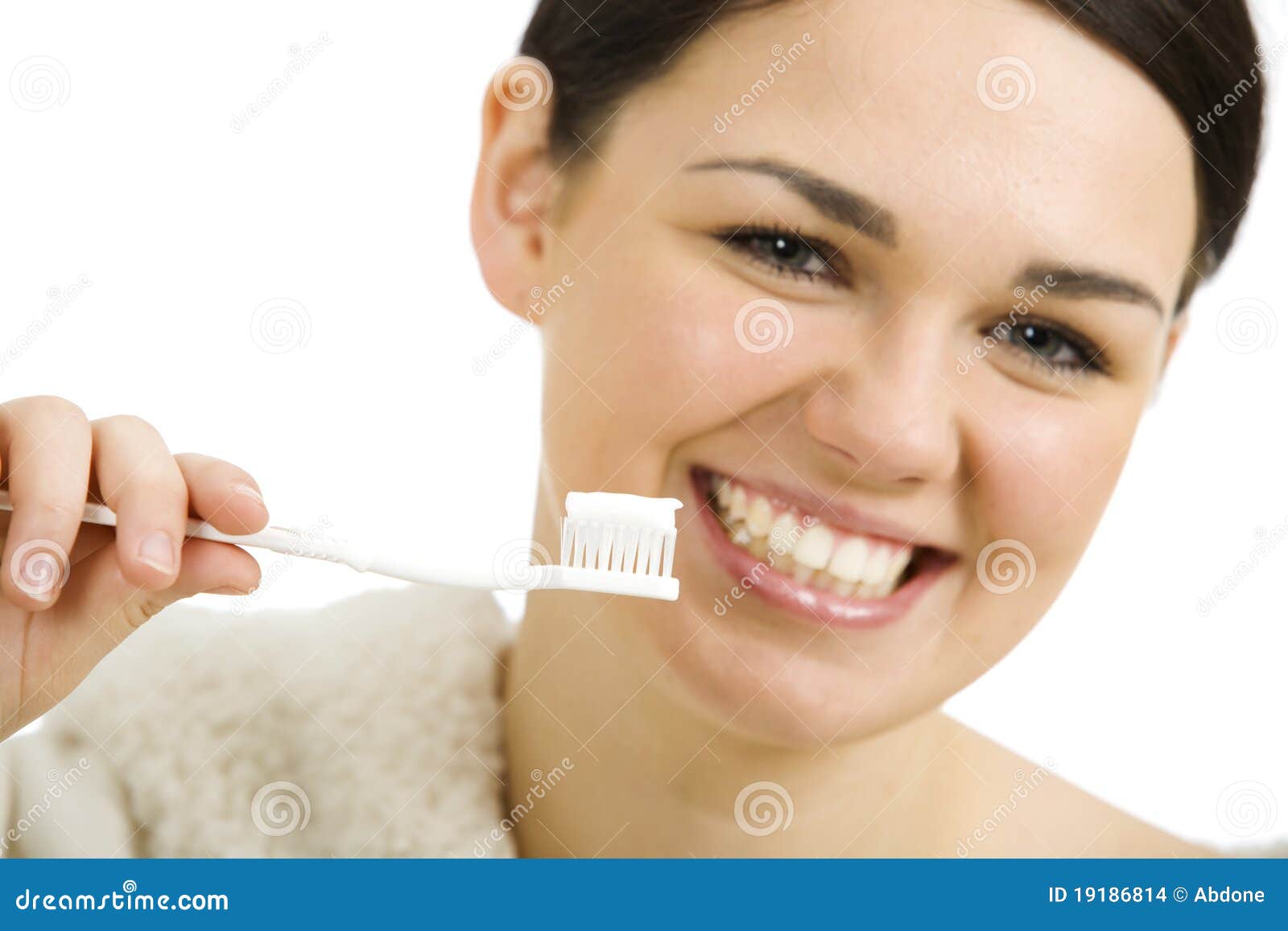 Brushing teeth stock photo. Image of indoors, dental - 19186814