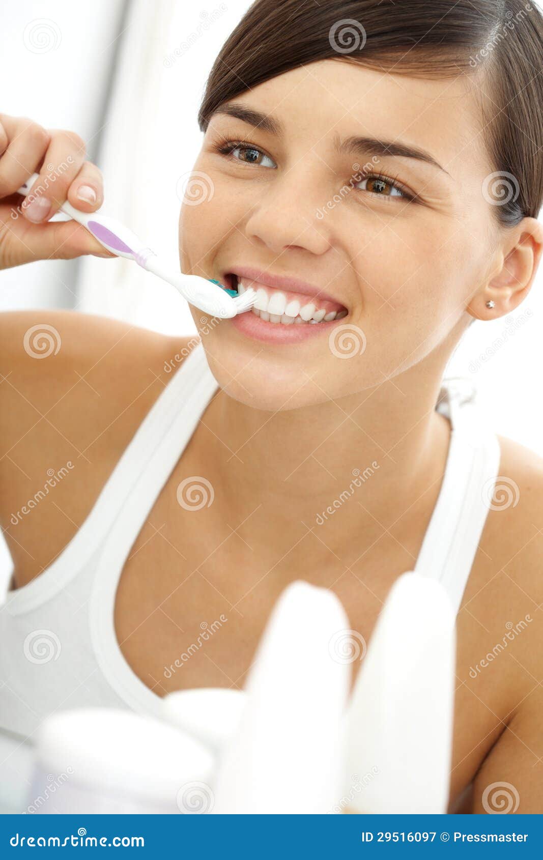 Brushing teeth stock image. Image of care, female, dental - 29516097