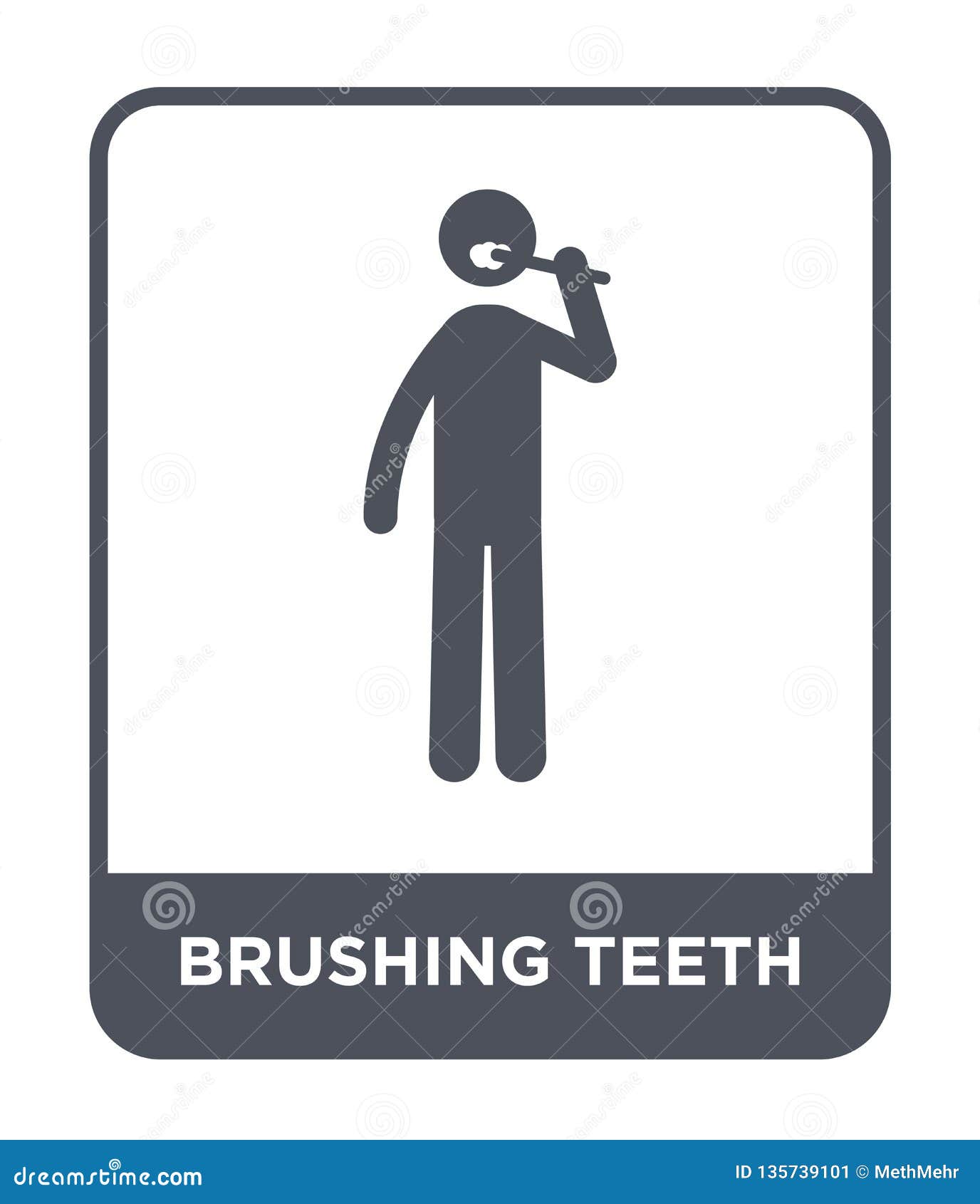 Brushing Teeth Icon in Trendy Design Style. Brushing Teeth Icon ...