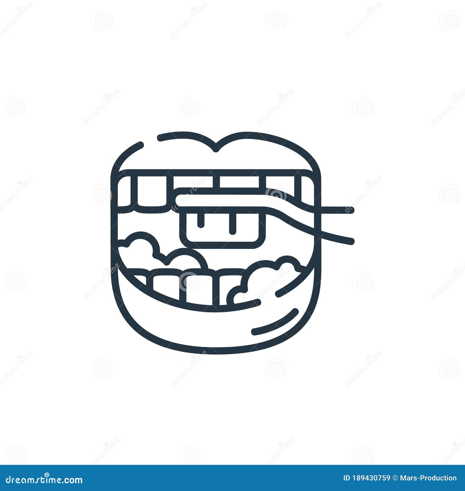 Brushing Teeth Vector Icon Isolated on White Background. Outline, Thin ...