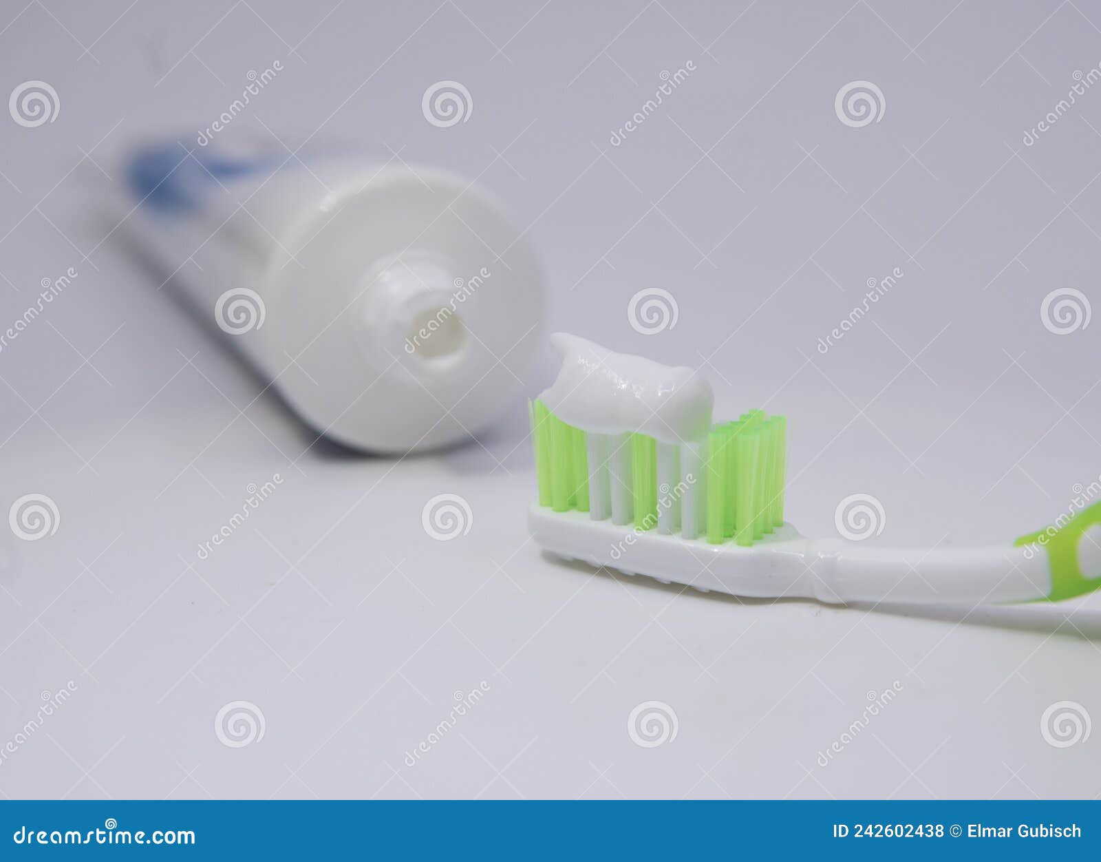 Brushing with Toothbrush and Toothpaste Stock Photo - Image of gums ...