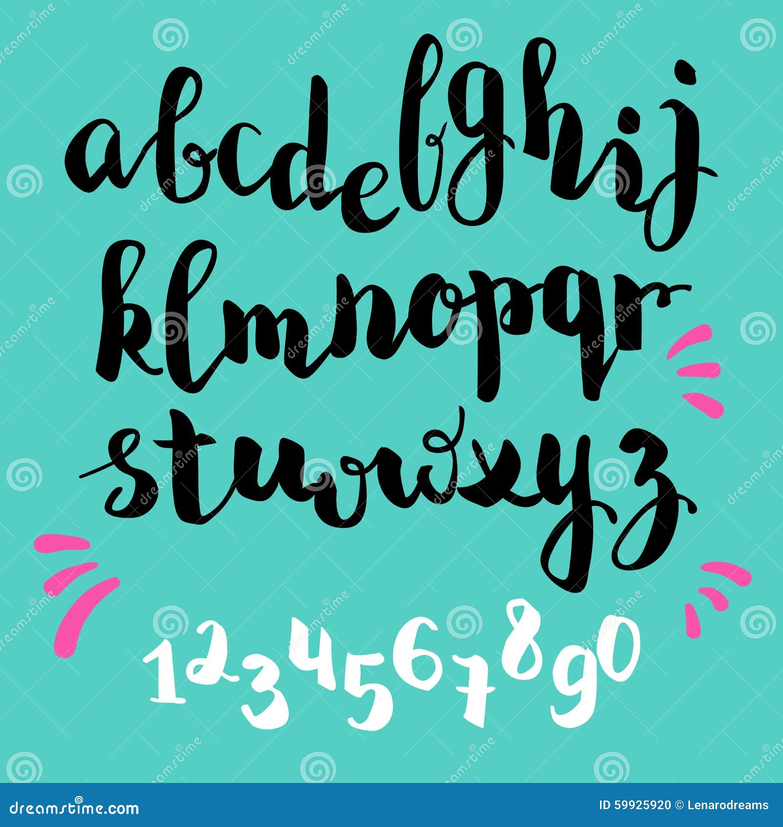Brushpen Style Alphabet Calligraphy Stock Illustration - Illustration ...