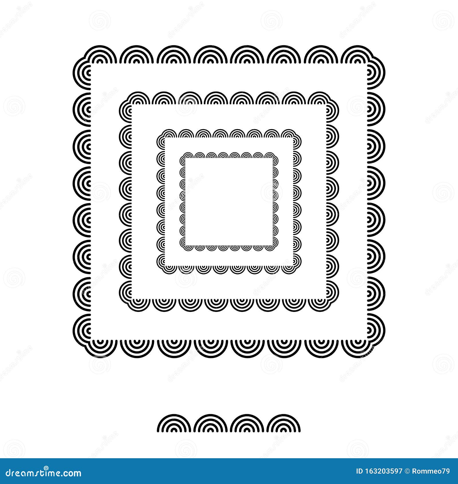 Brushs Patterns in a Square Line Black Shape Design Vector Graphic ...