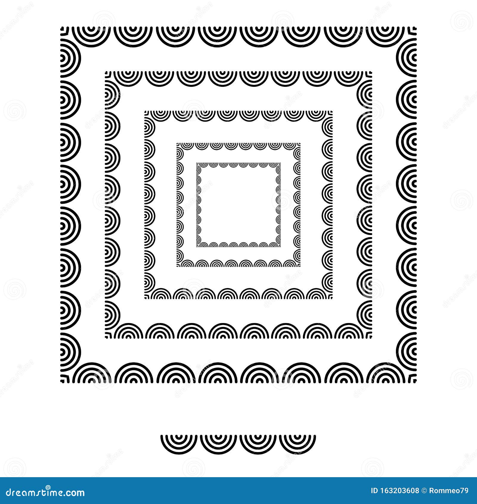 Brushs Patterns in a Square Line Black Shape Design Vector Graphic ...