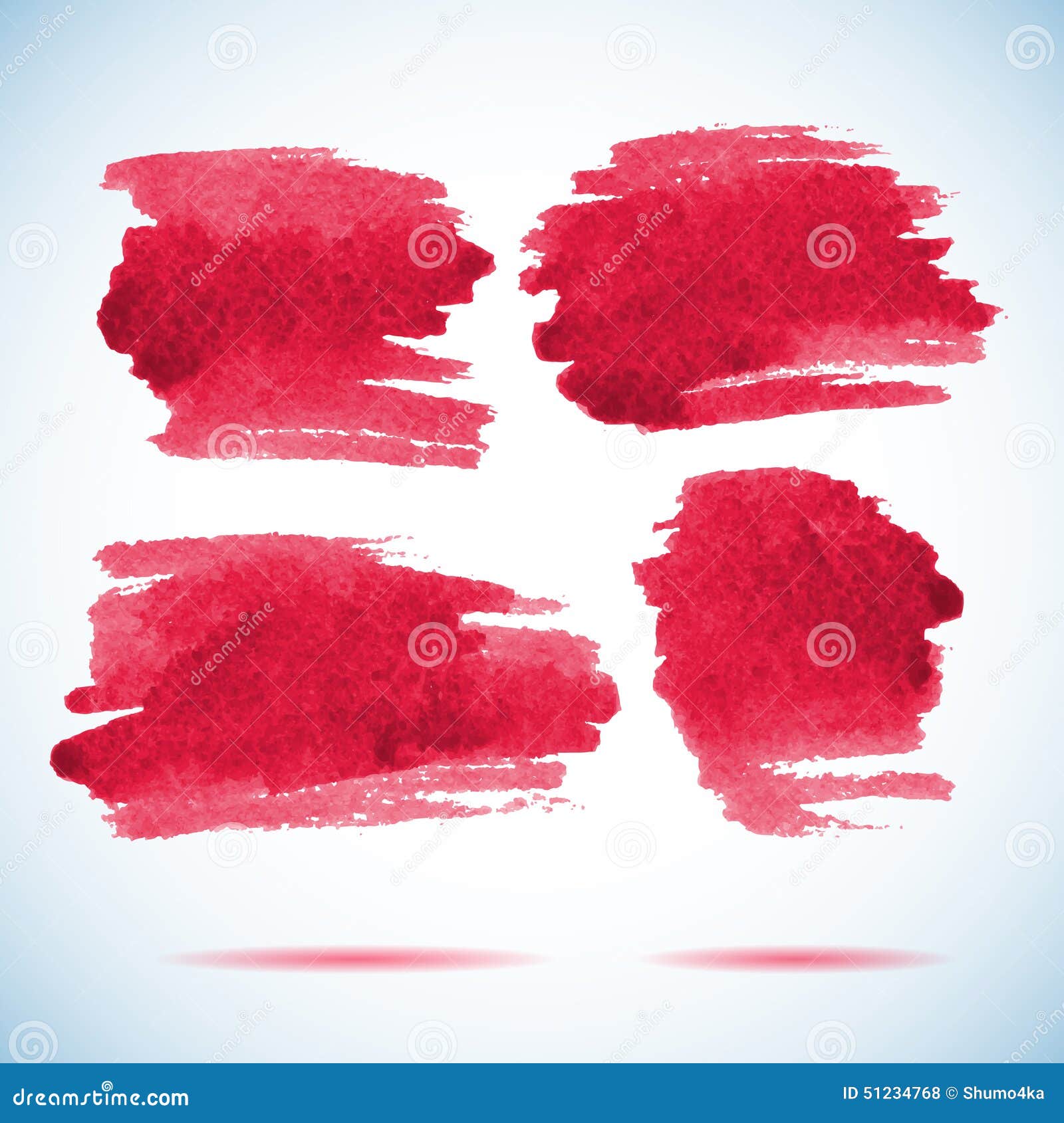 Brushstroke Banners. Ink Blue Watercolor Spot Cartoon Vector ...