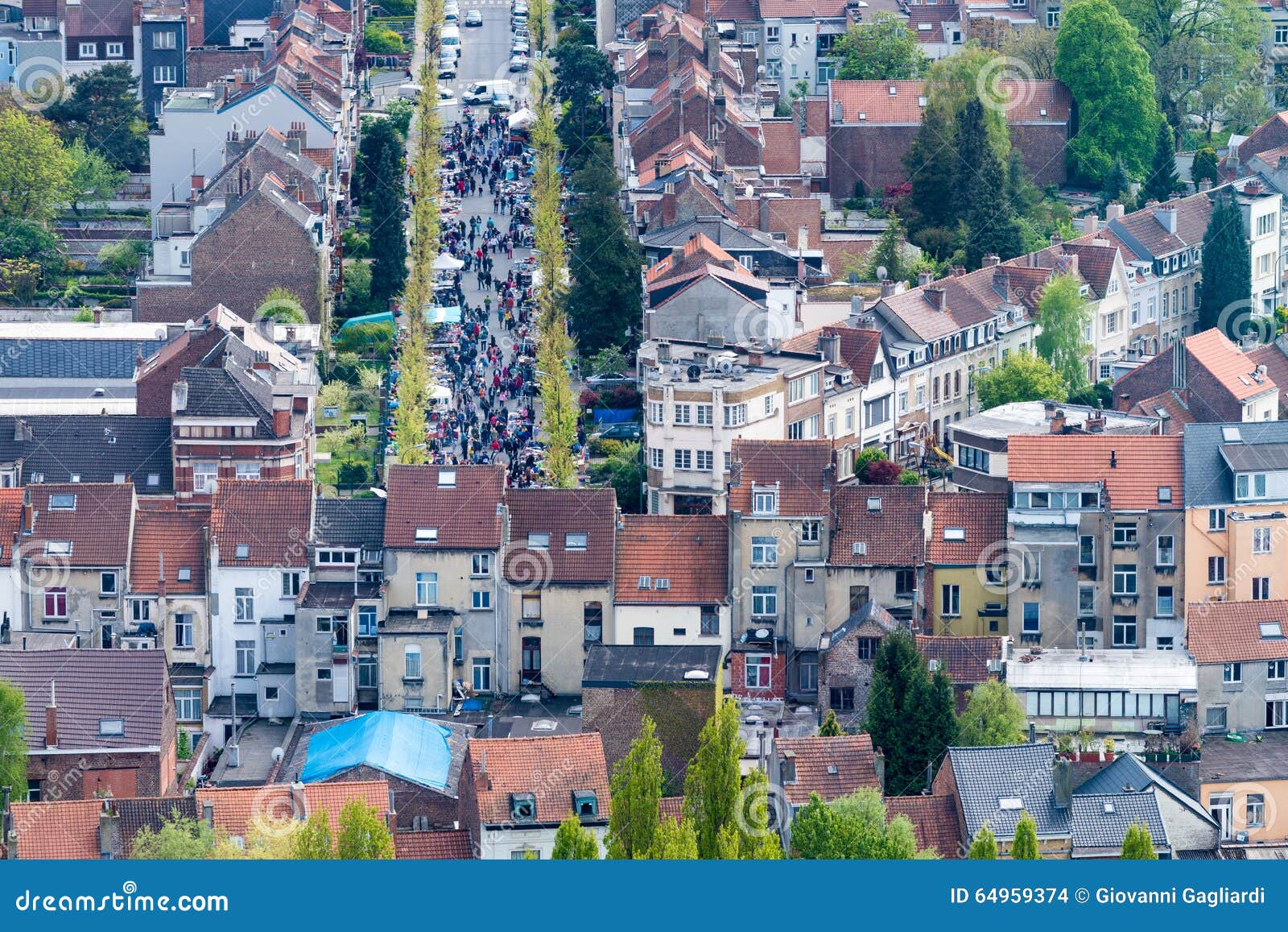 Brussels, Aerial View with City Buildings Stock Photo - Image of view ...