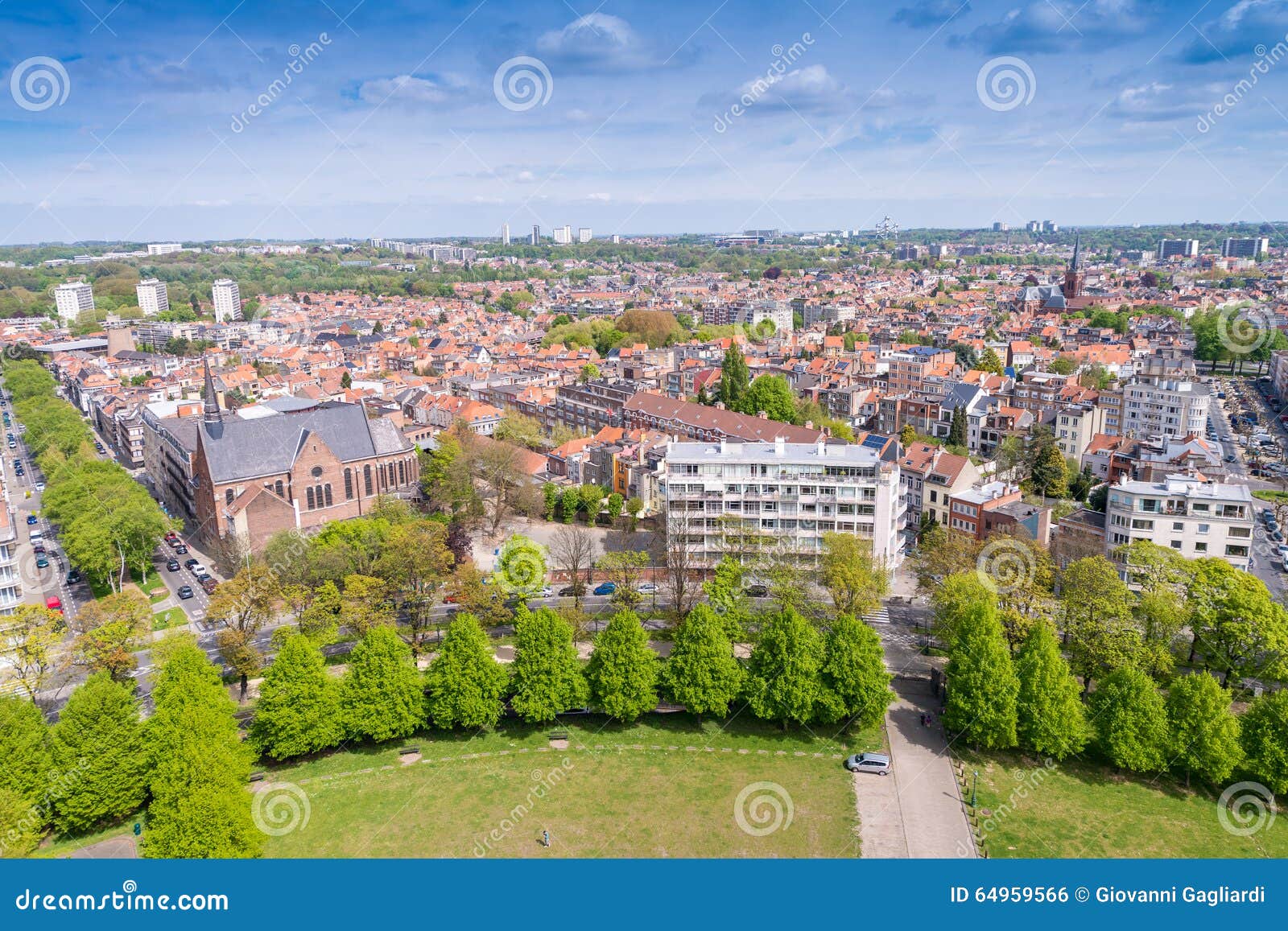 Brussels, Aerial View with City Buildings Stock Photo - Image of ...