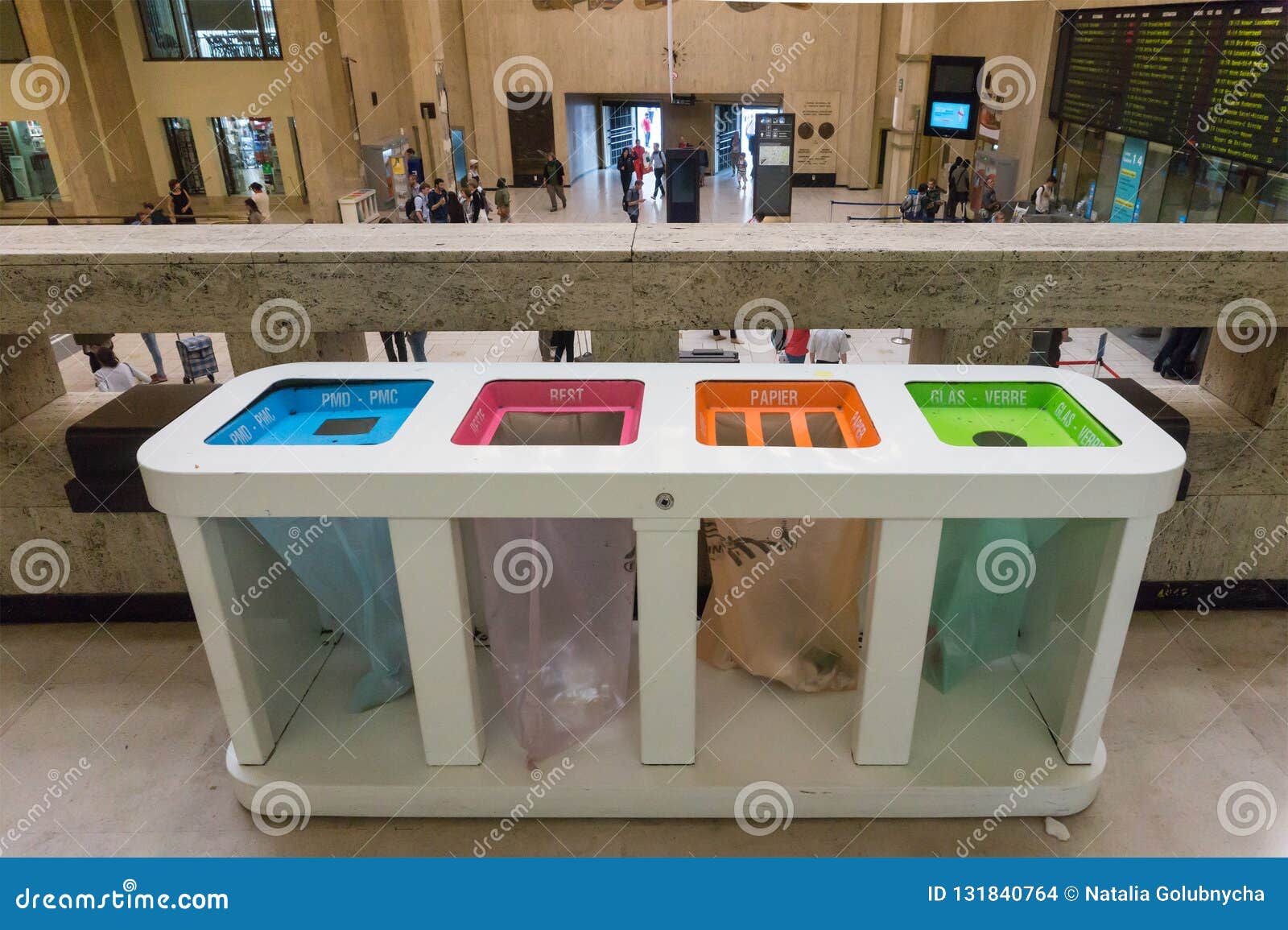 BRUSSELS, BELGIUM - AUGUST 24, 2017: Container for Sorting Waste at the ...