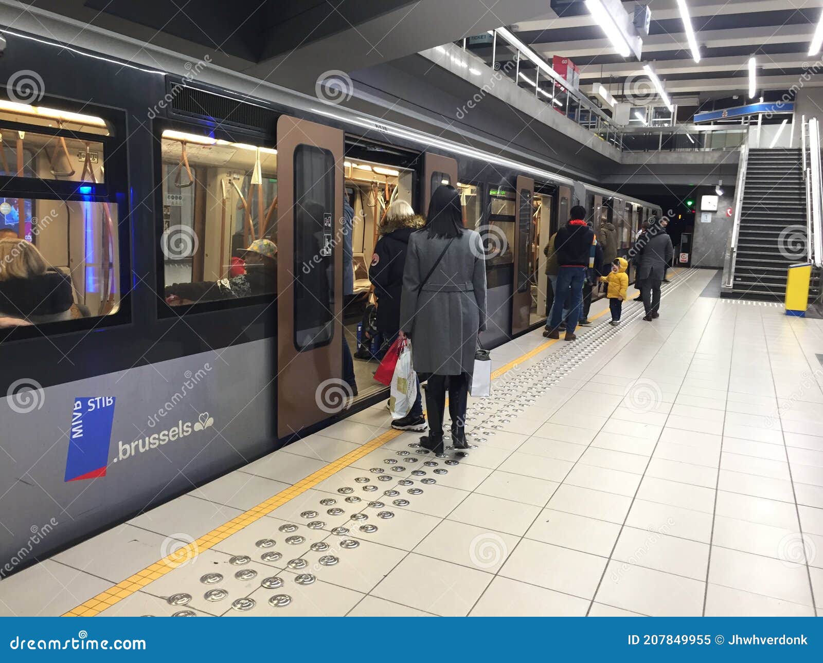 Brussels, Belgium, 15-12-2019: People or Passengers Entering the ...