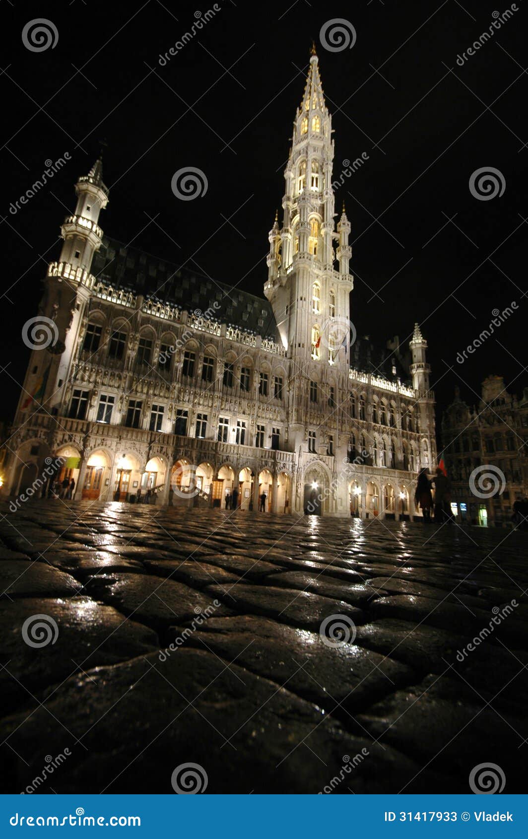 Brussels, Bruxelles at Night Stock Image - Image of medieval, night ...