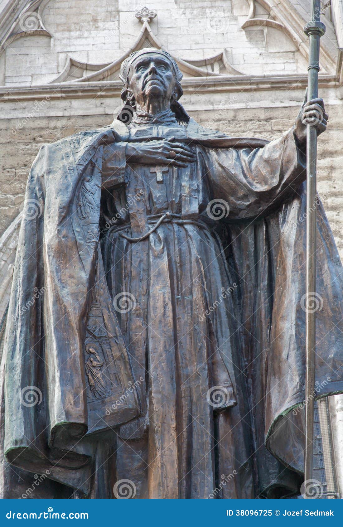 Brussels - Cardinal Mercier Statue by St. Michaels Cathedral Stock ...