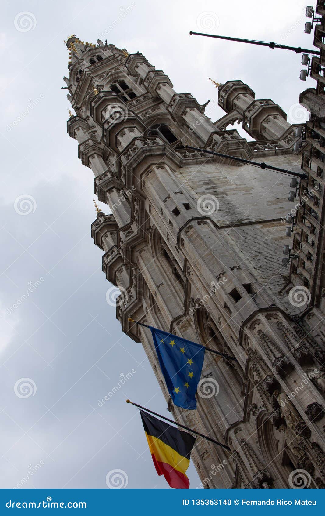 Brussels City Hall, Diagonal Perspective View. Belgium Stock Photo ...