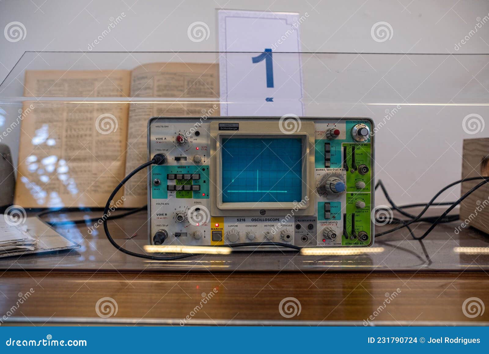 Brussels 05 May 2021: White Exposition Oscilloscope with Old School ...