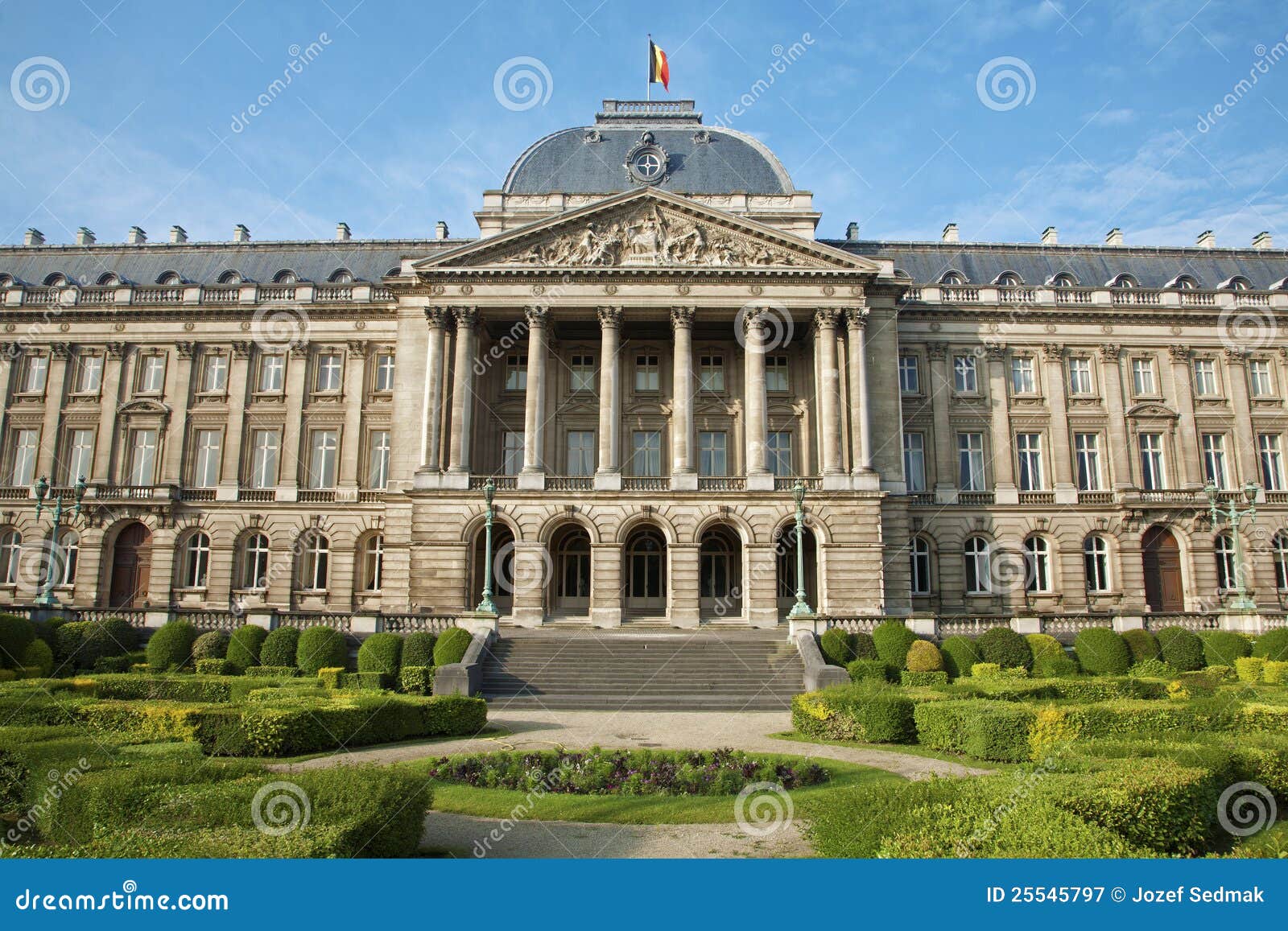 Brussels - the Royal Palace, Belgium. Stock Image - Image of morning ...