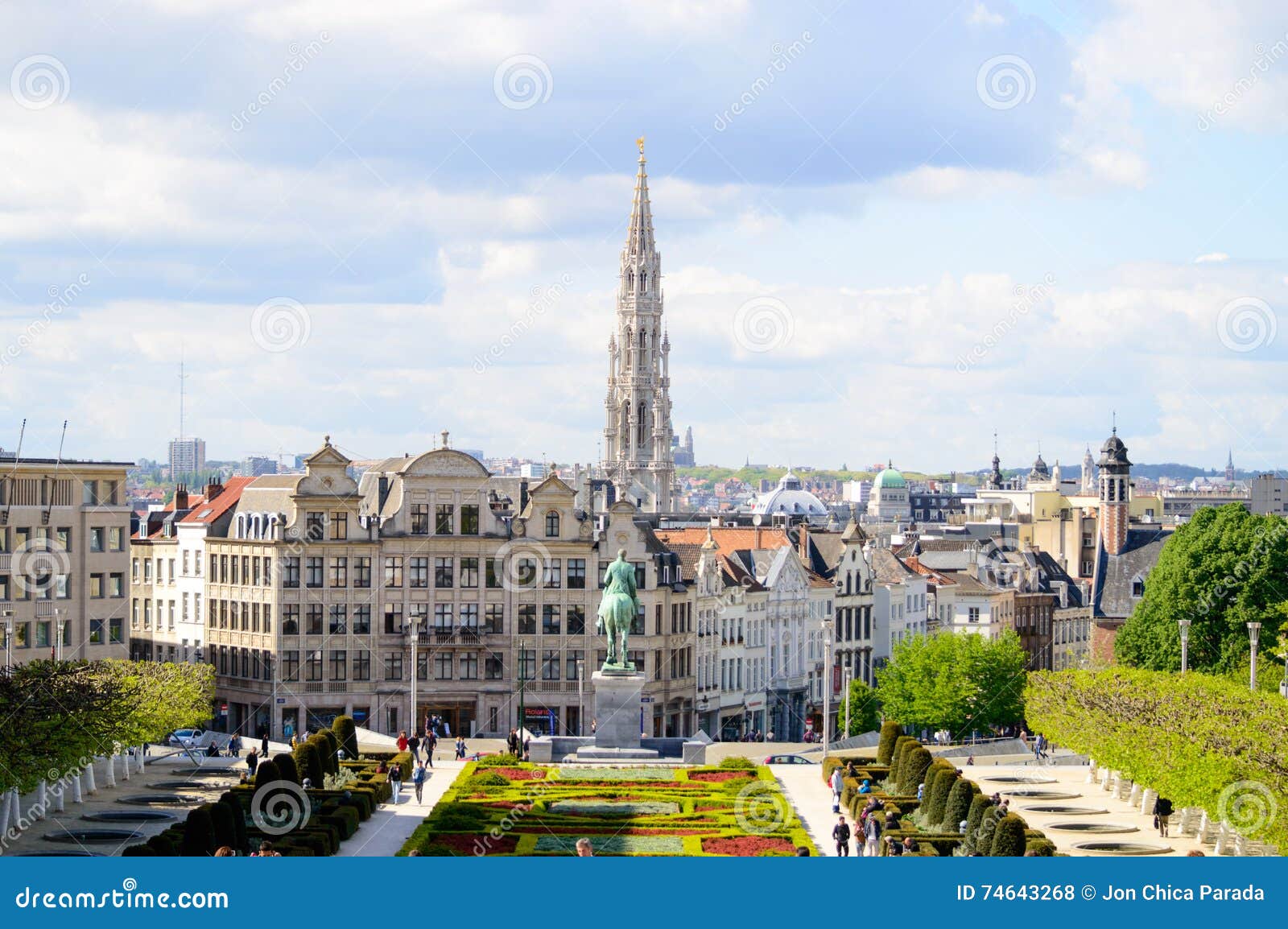 Brussels skyline editorial stock photo. Image of building - 74643268