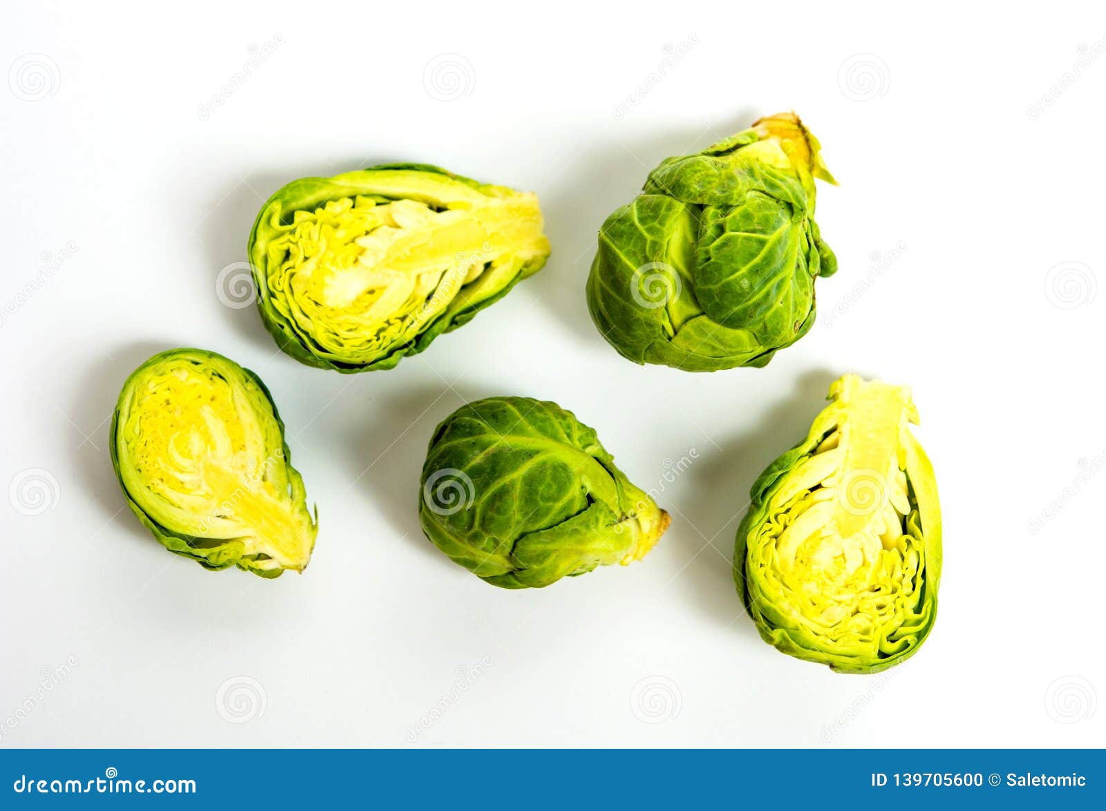 Brussels Sprout Vegetables on White Background Stock Photo - Image of ...