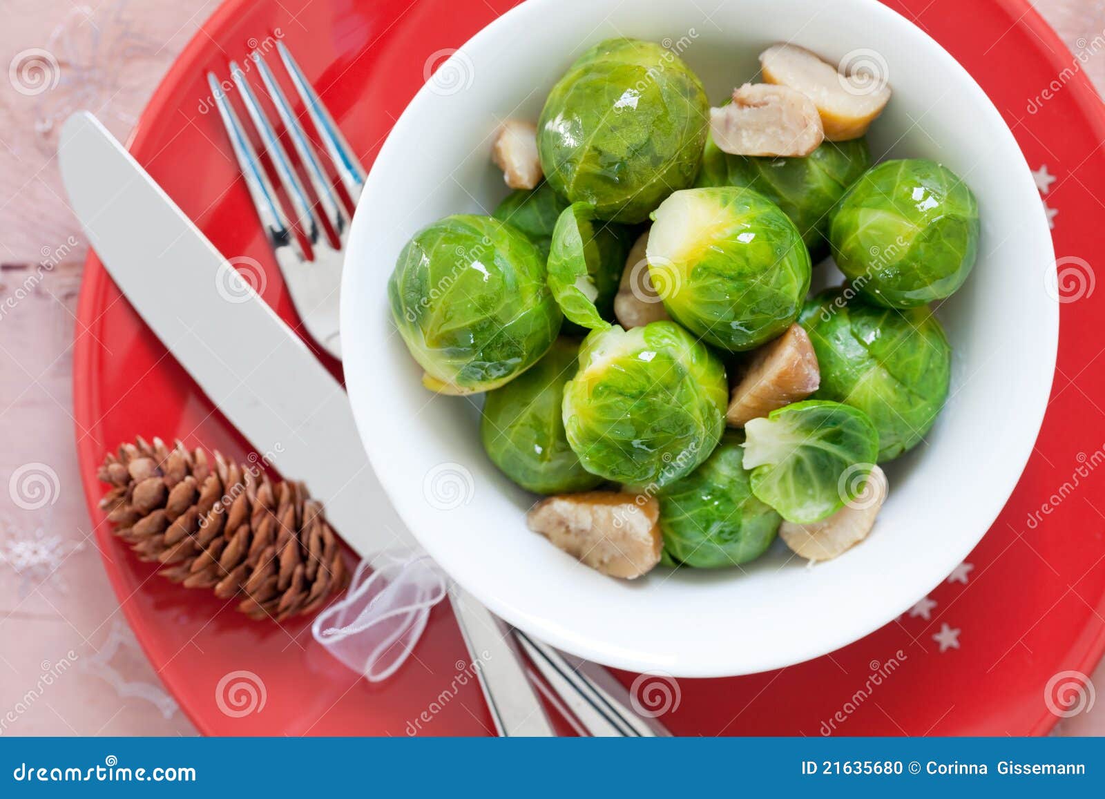 Brussels Sprouts with Chestnuts Stock Photo - Image of garnish, fresh ...