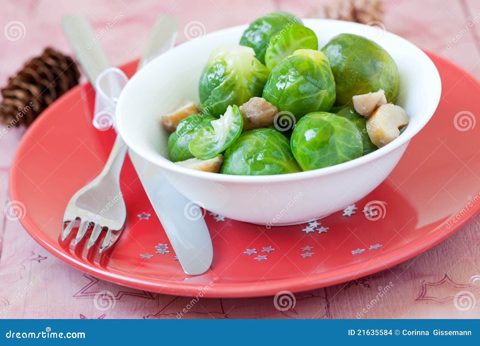Brussels Sprouts for Christmas Stock Photo - Image of garnish, cooked ...