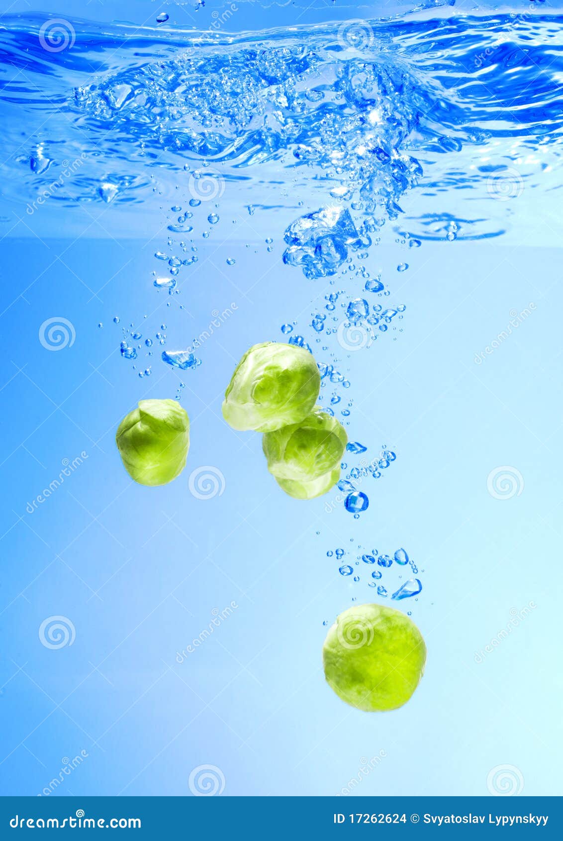 Brussels Sprouts Falling in Water Stock Photo - Image of color, food ...