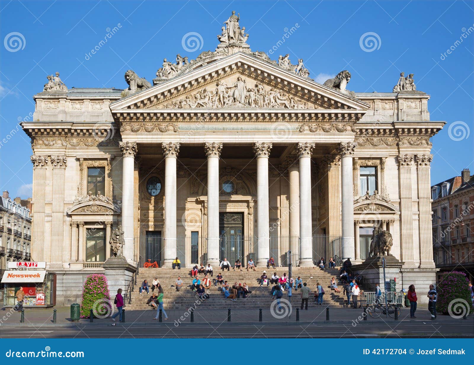 Brussels - the Stock Exchange of Brussels - Bourse in Evening Light ...
