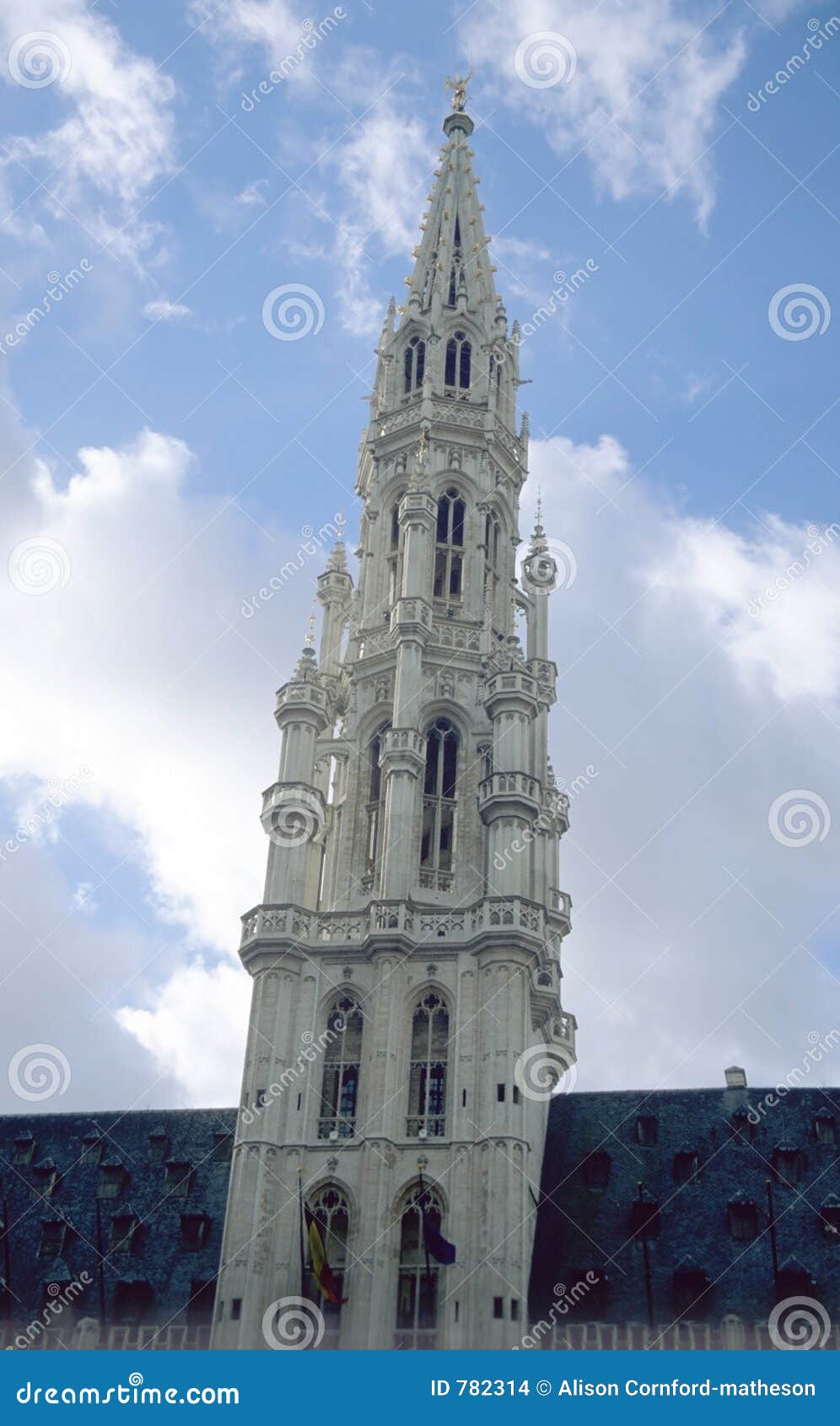 Brussels Town Hall Tower stock photo. Image of architecture - 782314