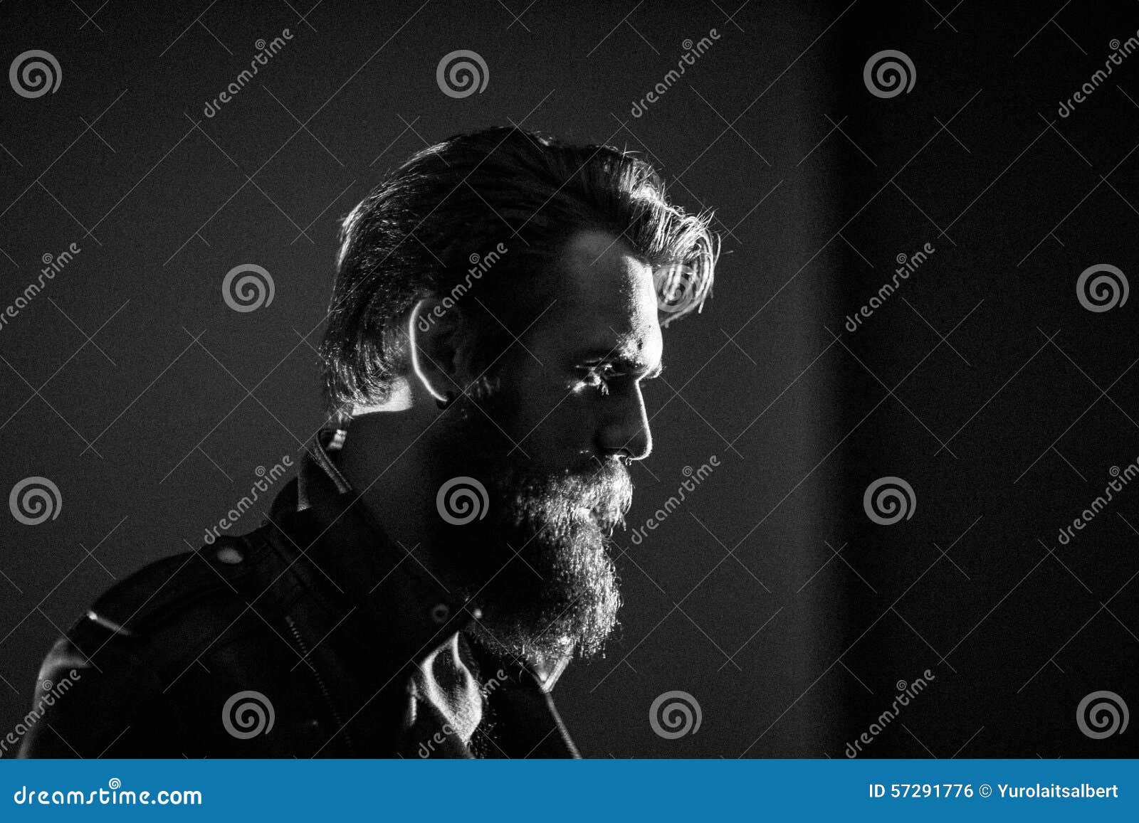 Brutal Angry Biker On A Dark Background. Royalty-Free Stock Photography ...