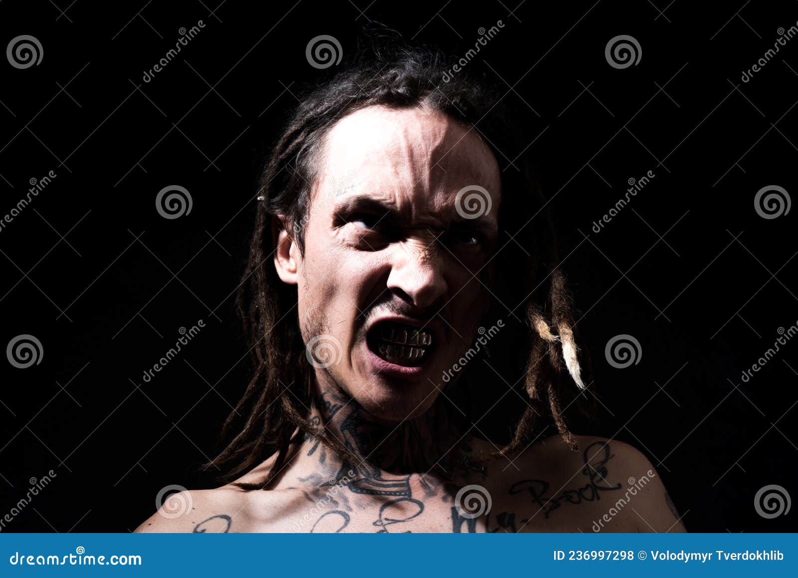 Brutal Angry Man, Handsome Serious Male Model. Shadow Male Face on ...