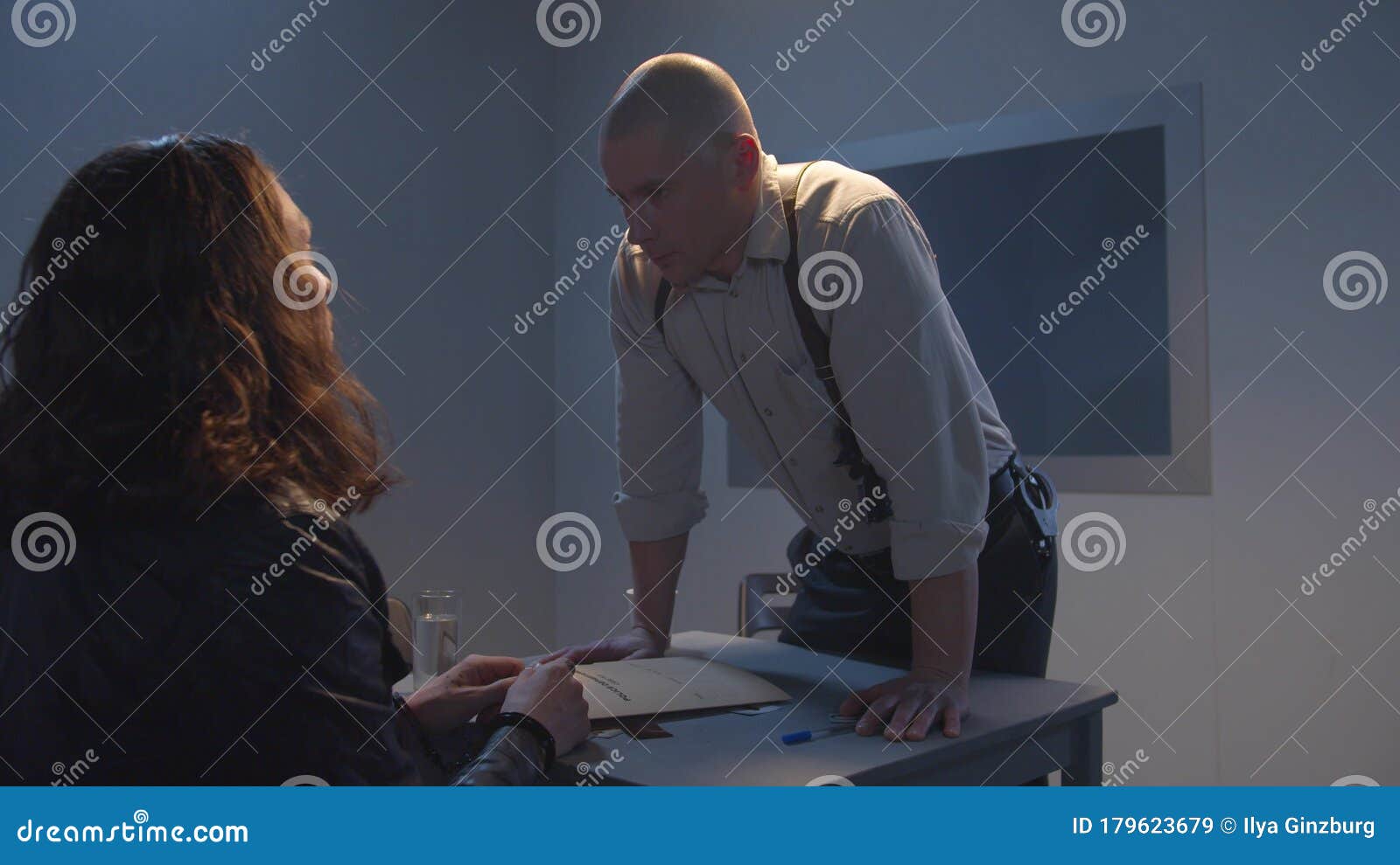 Brutal Detective Sternly Looks at the Suspect Stock Image - Image of ... Brutal Detective Sternly Looks at the Suspect Stock Image - Image of ...
