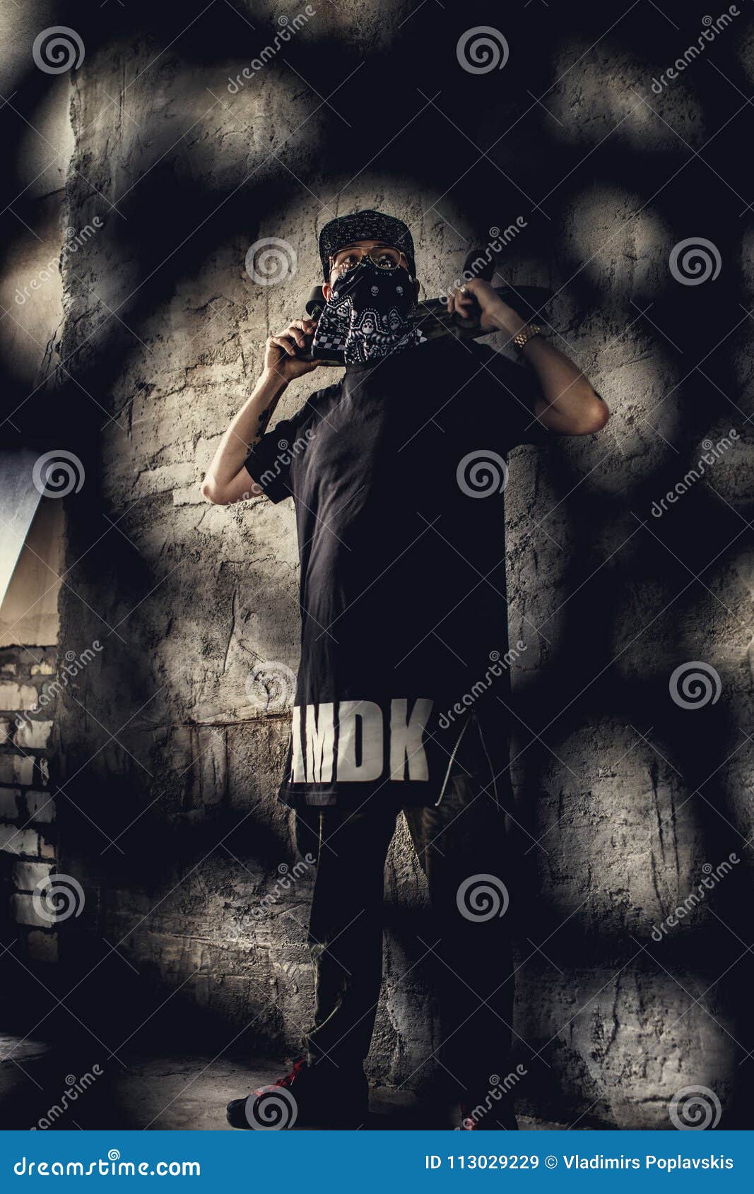 Brutal guy in face mask stock image. Image of illegal - 113029229