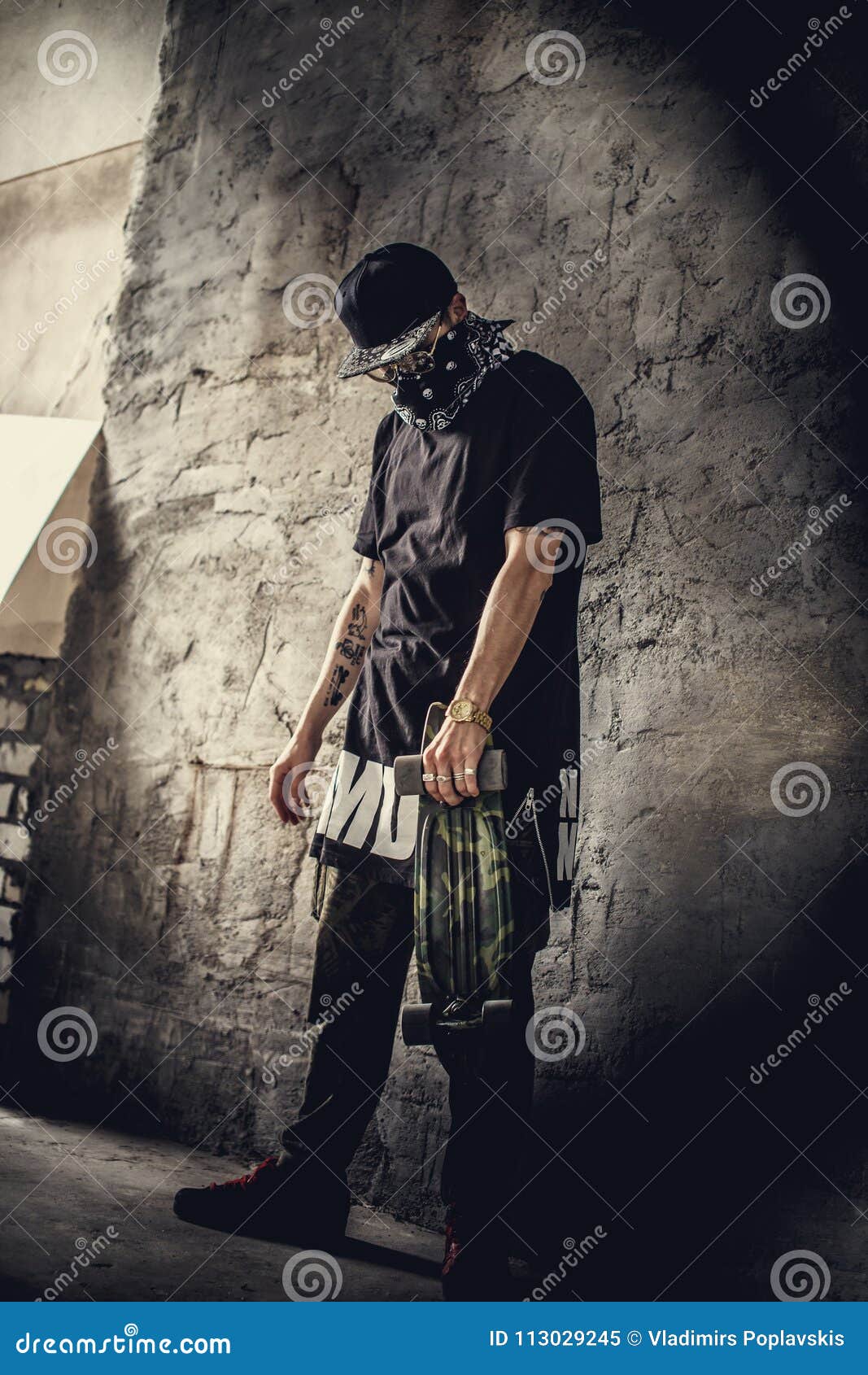 Brutal guy in face mask stock image. Image of hostility - 113029245