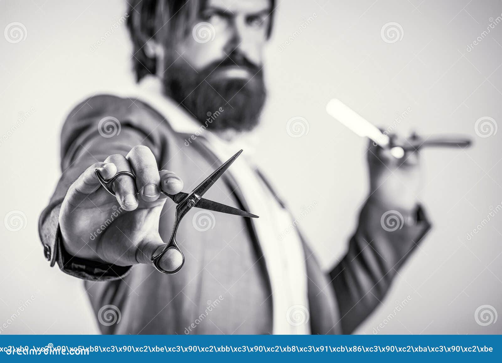 Brutal Guy Scissors Straight Razor Barber Scissors And Straight