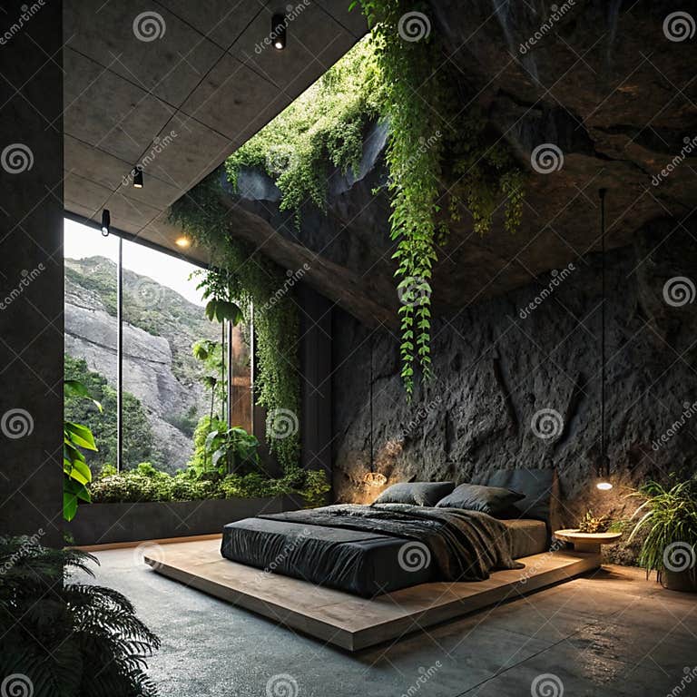 Brutal Style Hobar Design, in Dark Colors, Modern and Luxurious Stock ...