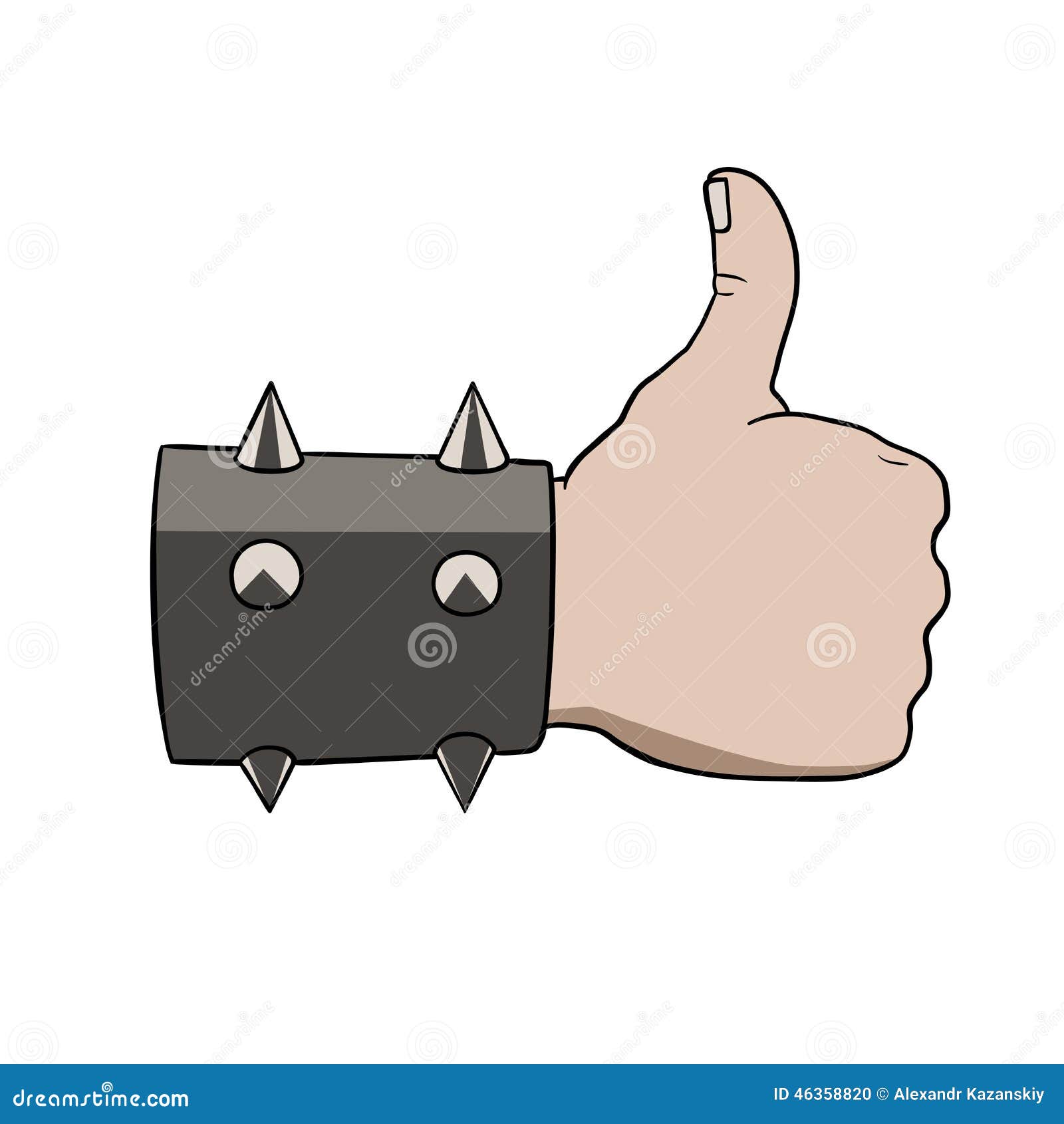 Brutal thumbs up stock vector. Illustration of admiration - 46358820