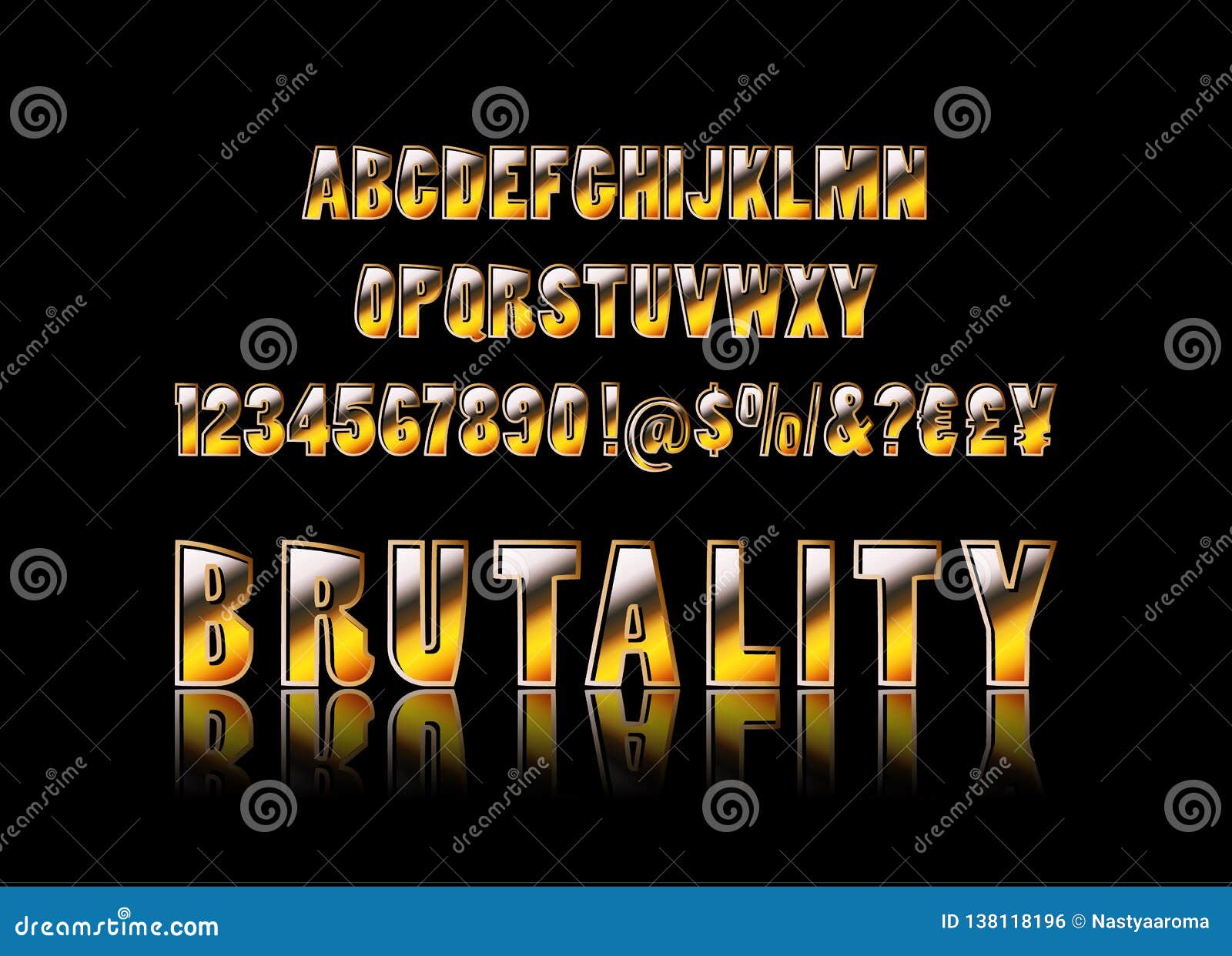 Brutalist Typeface Vector Illustration | CartoonDealer.com #47759250