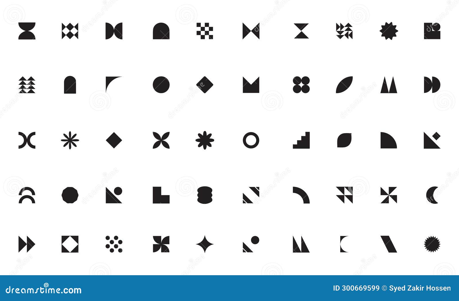 Brutalism Abstract Geometric Vector Shape Collection. Stock Vector ...