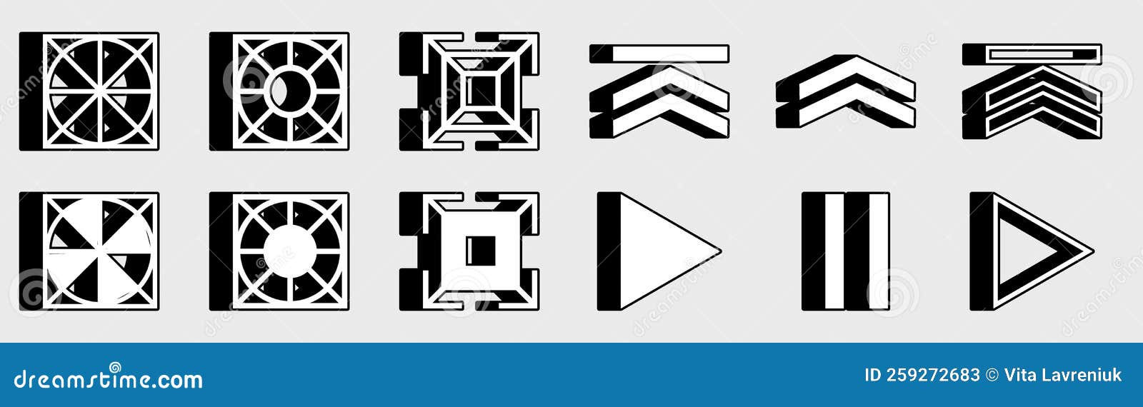 Brutalism Shapes. Large Set of Retro Objects for Design. Simple Shapes ...