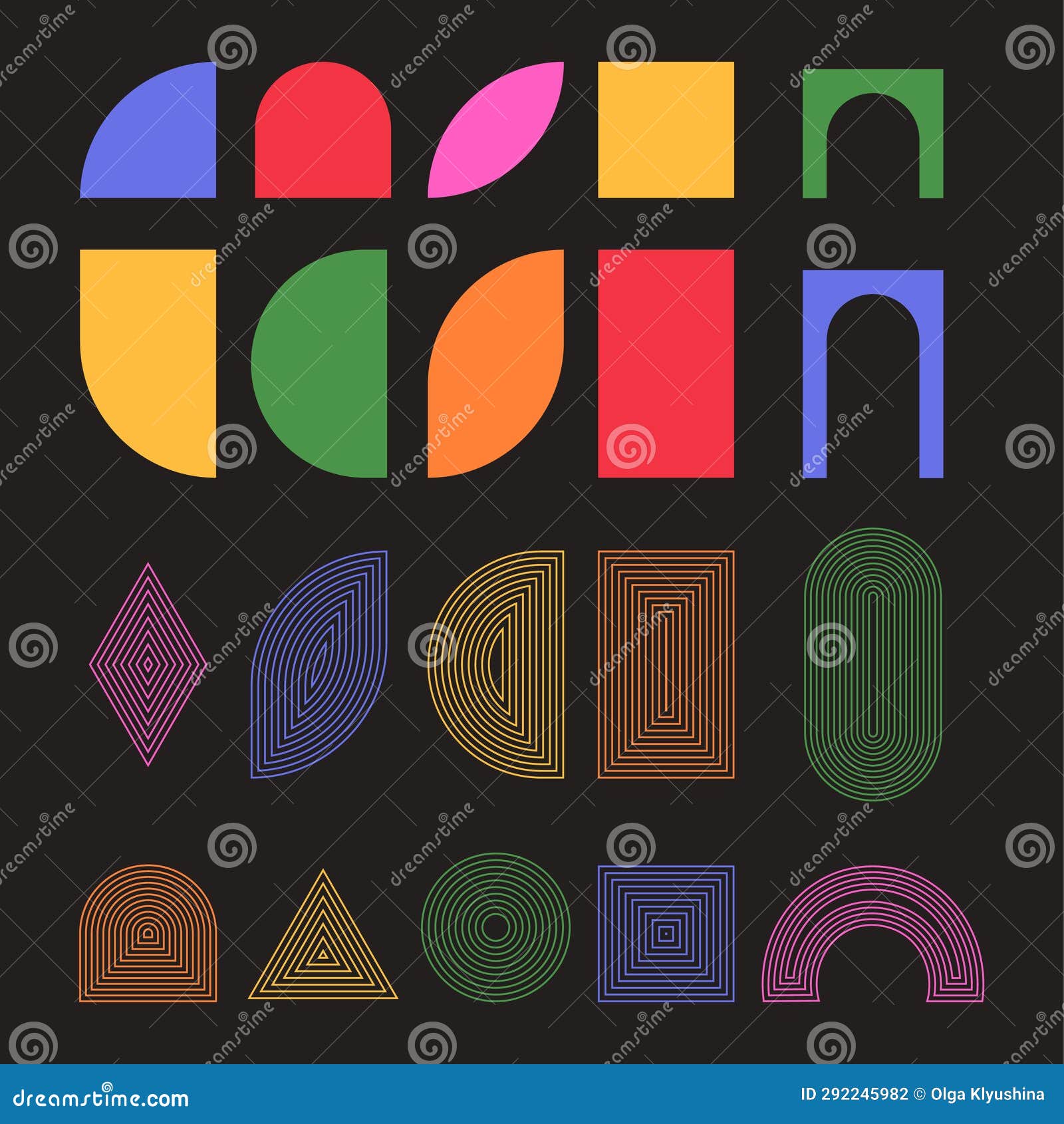 Brutalism Shapes, Minimalist Geometric Elements Stock Illustration ...