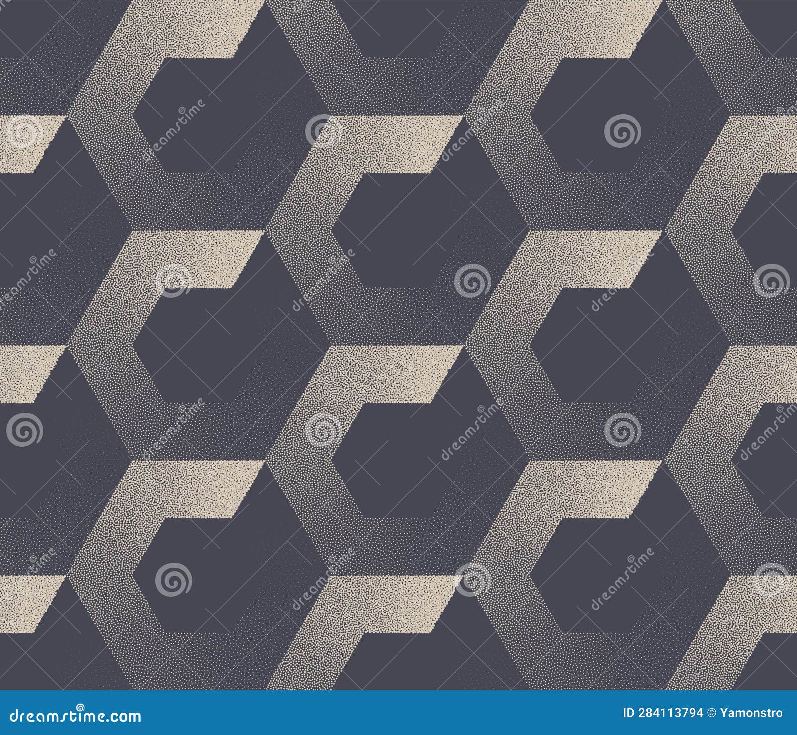 Brutalism Style Hexagonal Structure Seamless Pattern Vector Abstract ...