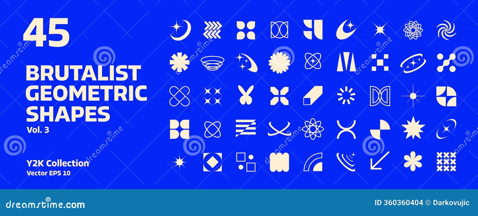 Abstract Brutalism Geometric Elements 3 Stock Illustration - Illustration of groovy, sparkle ...