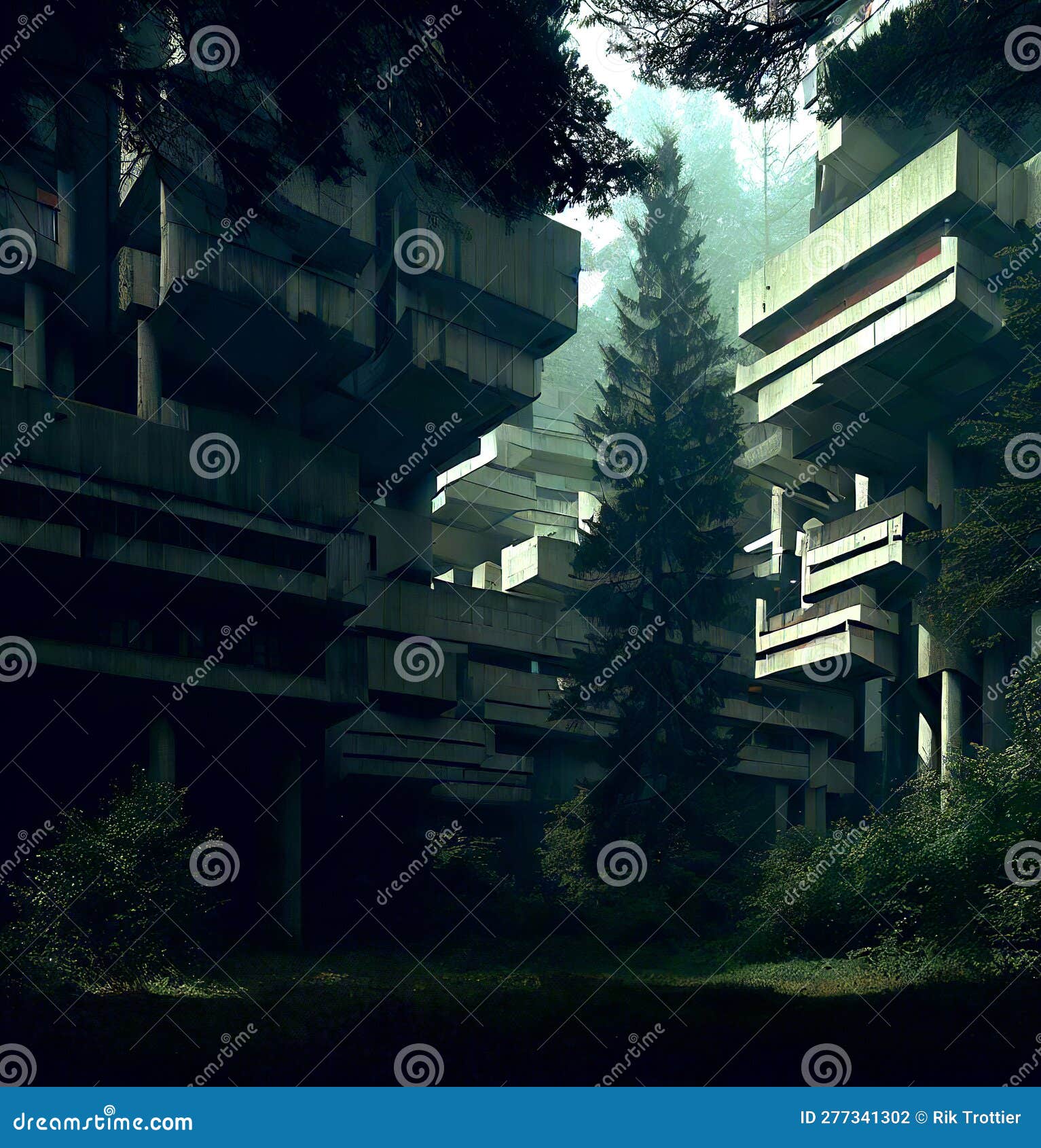 Brutalist architecture stock illustration. Illustration of architecture ...