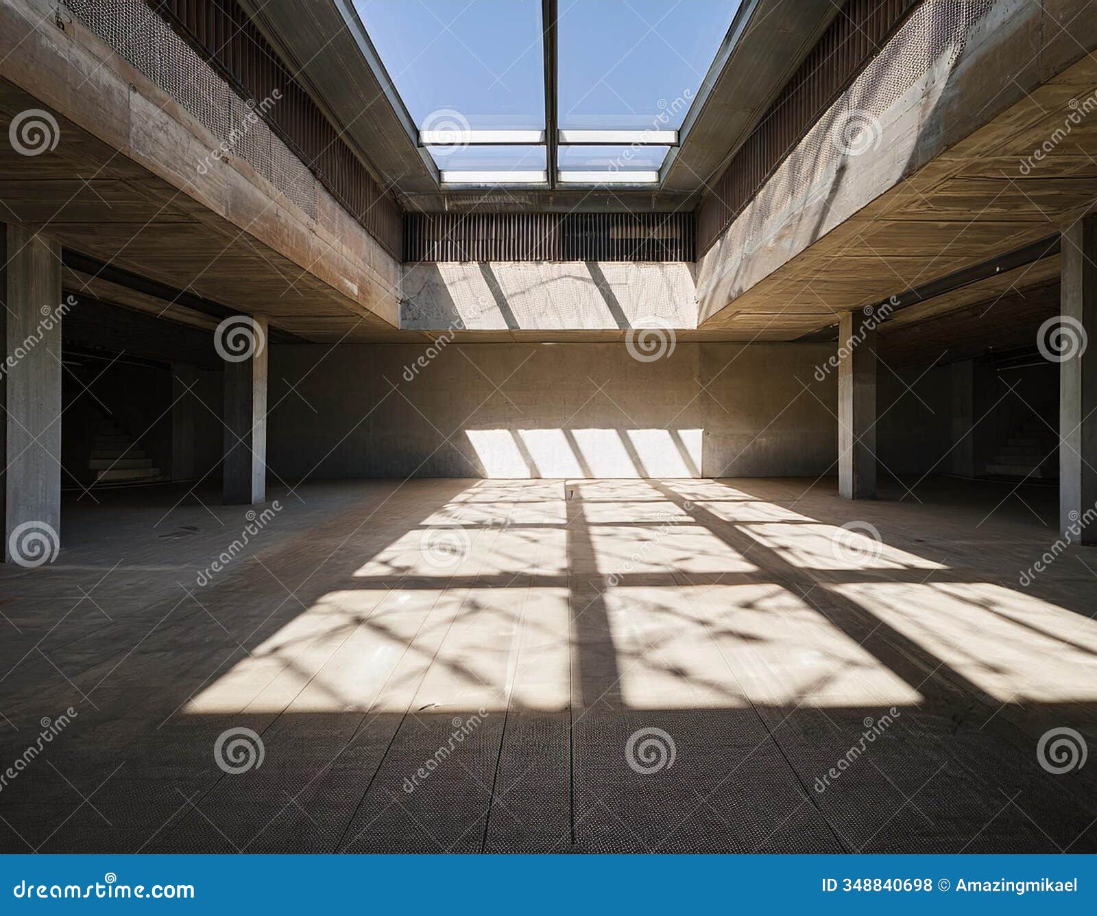 Brutalist Atrium with Dynamic Shadow Effects Stock Photo - Image of ...