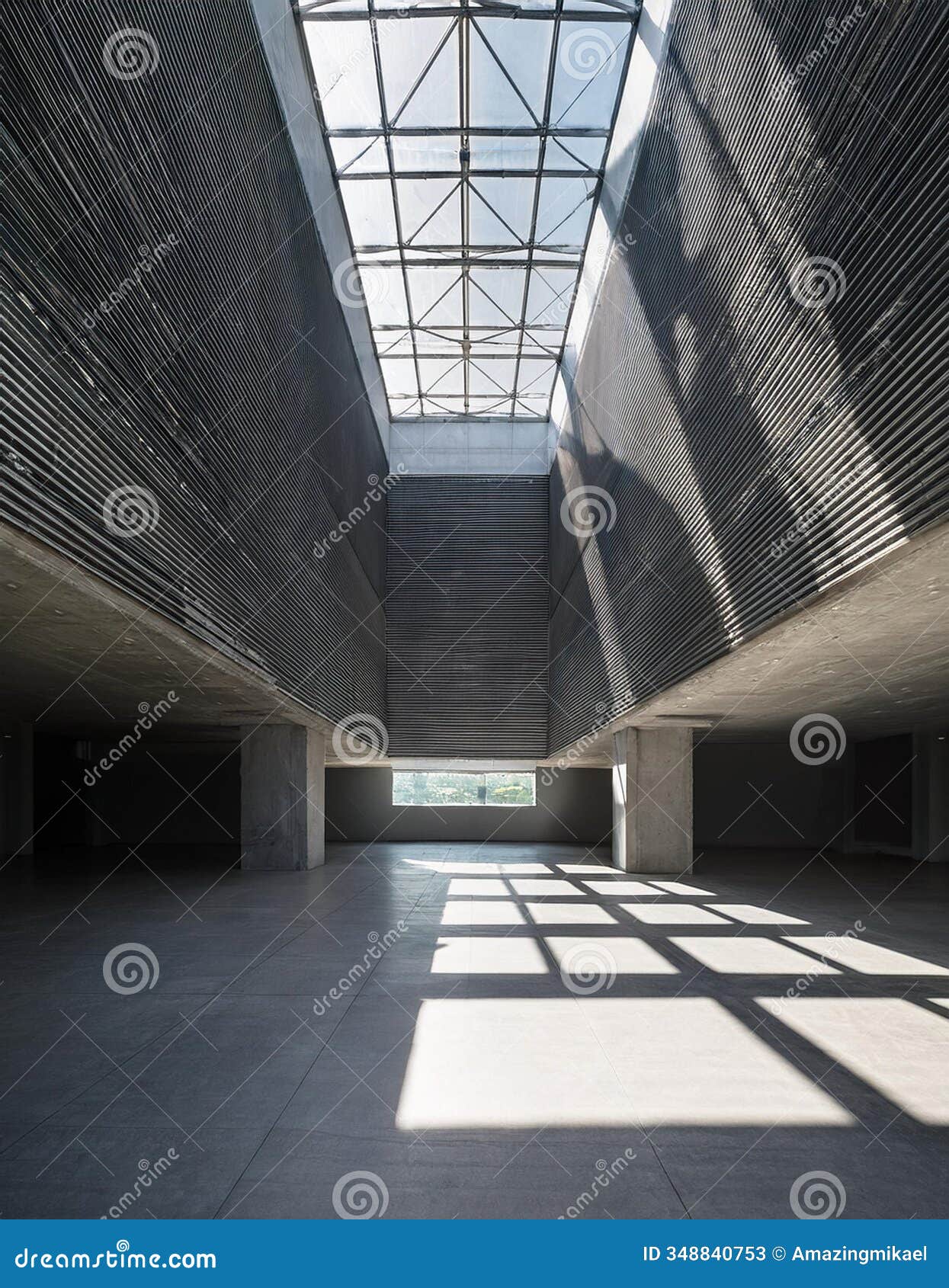 Brutalist Atrium with Dynamic Shadow Effects Stock Image - Image of ...