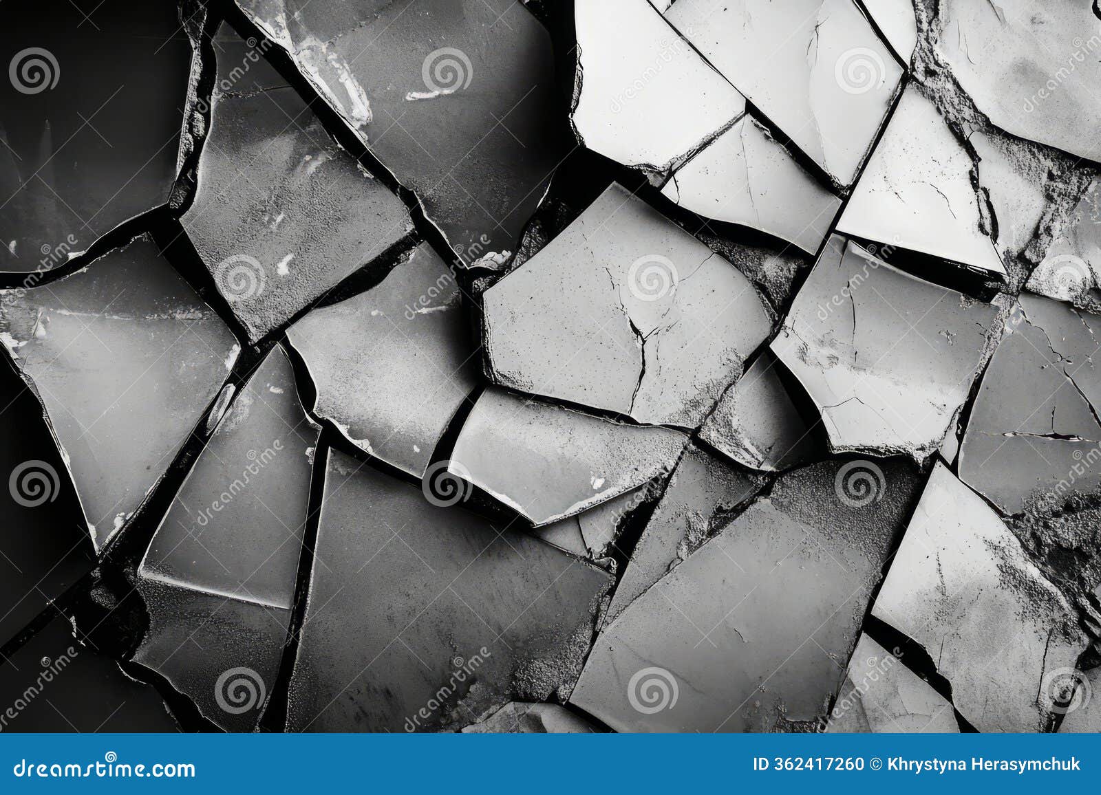 A Brutalist Composition with Jagged, Angular Shapes, Shattered Glass ...