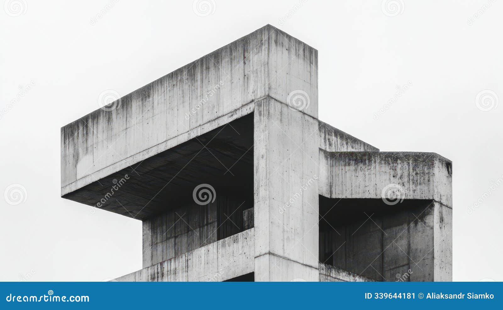 Brutalist Concrete Structure with Bold Angles and Minimalist Design ...