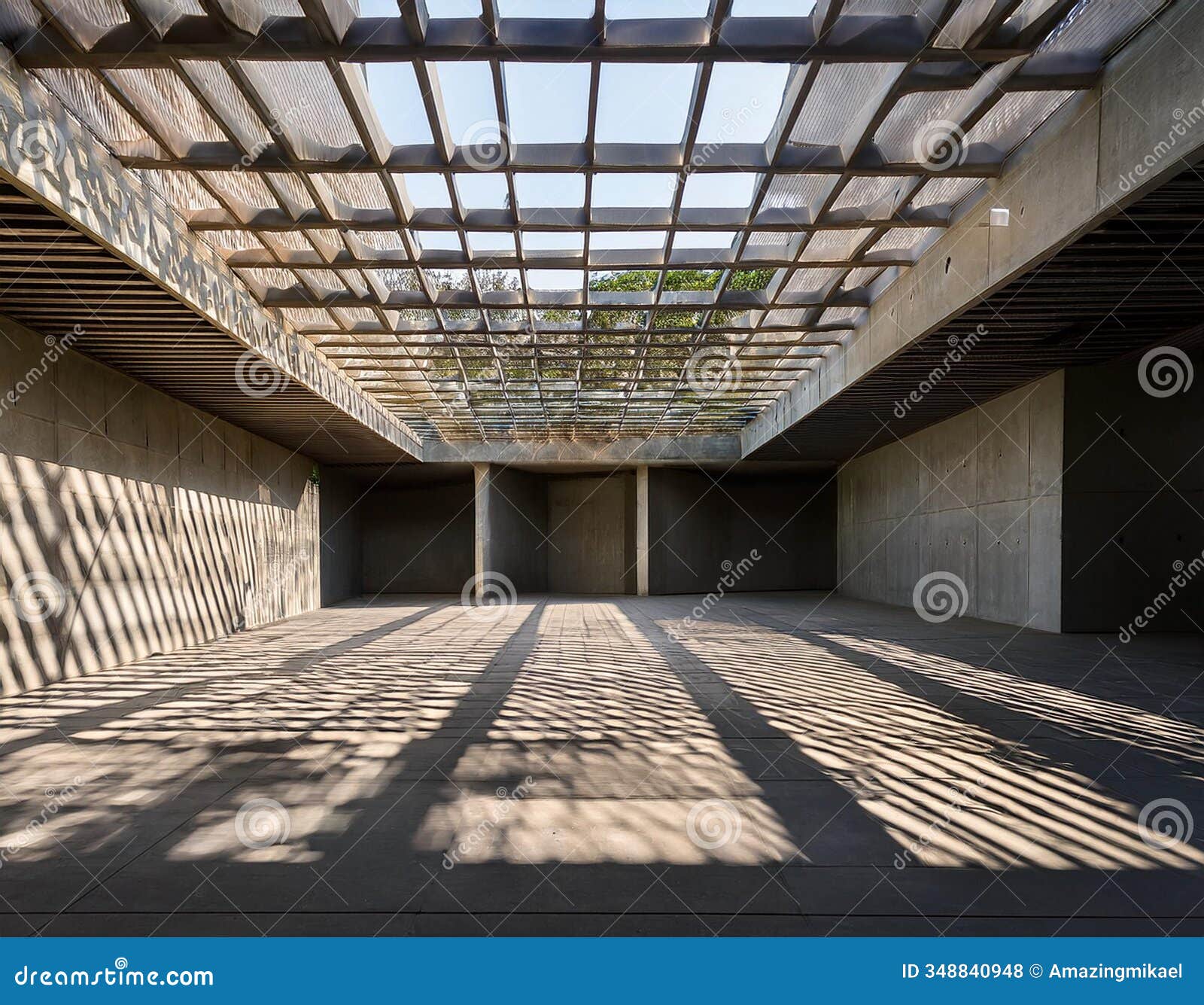 A Shadow Grid On The Concrete Floor, Background Texture Royalty-Free ...