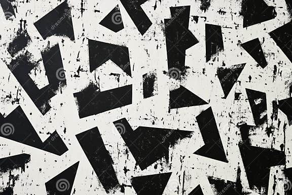 A Brutalist-inspired Monochrome Pattern with Harsh, Angular Forms and ...