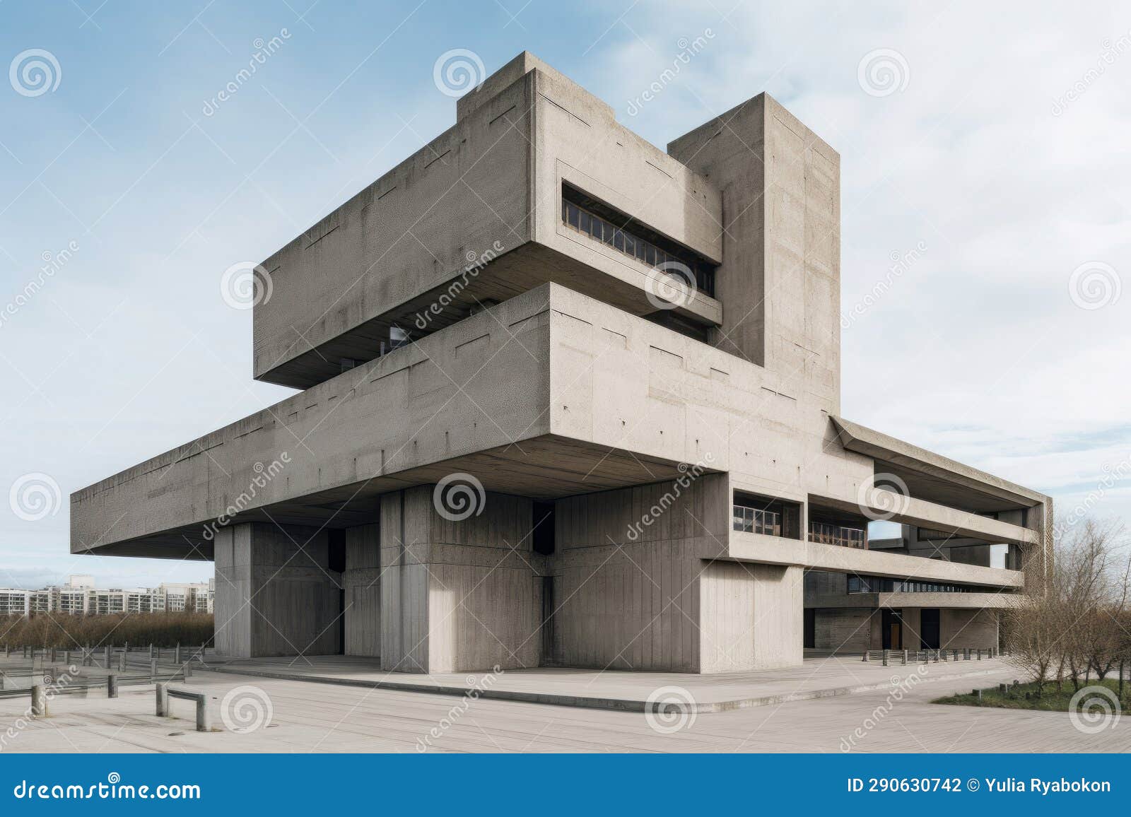 Brutalist Modern Building Style. Generate Ai Stock Photo ...