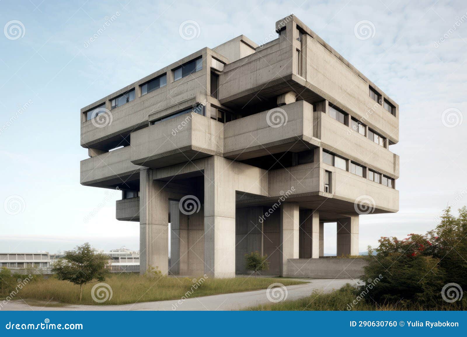 Brutalist Modern Building Style. Generate Ai Stock Photo ...