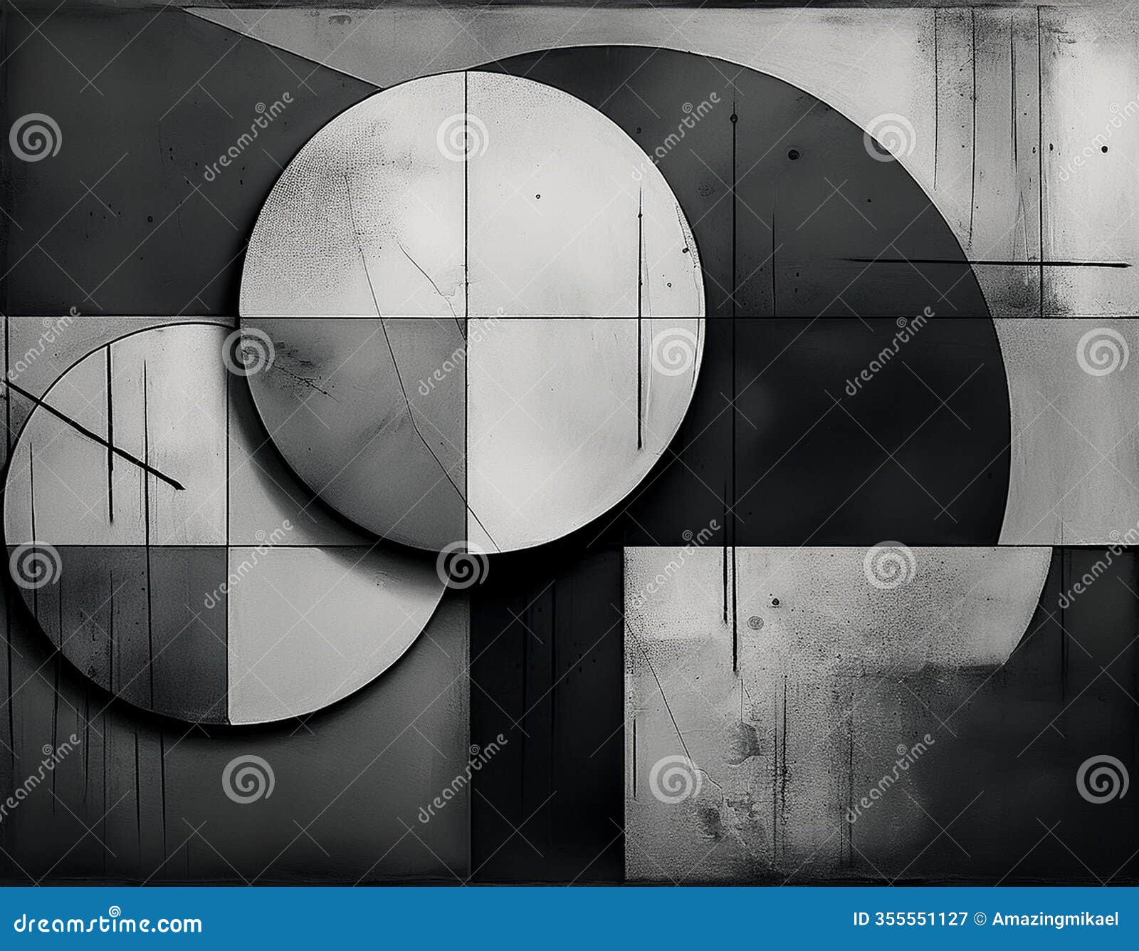 Brutalist Monochrome Abstract Shapes Set For Swiss Simple Design ...